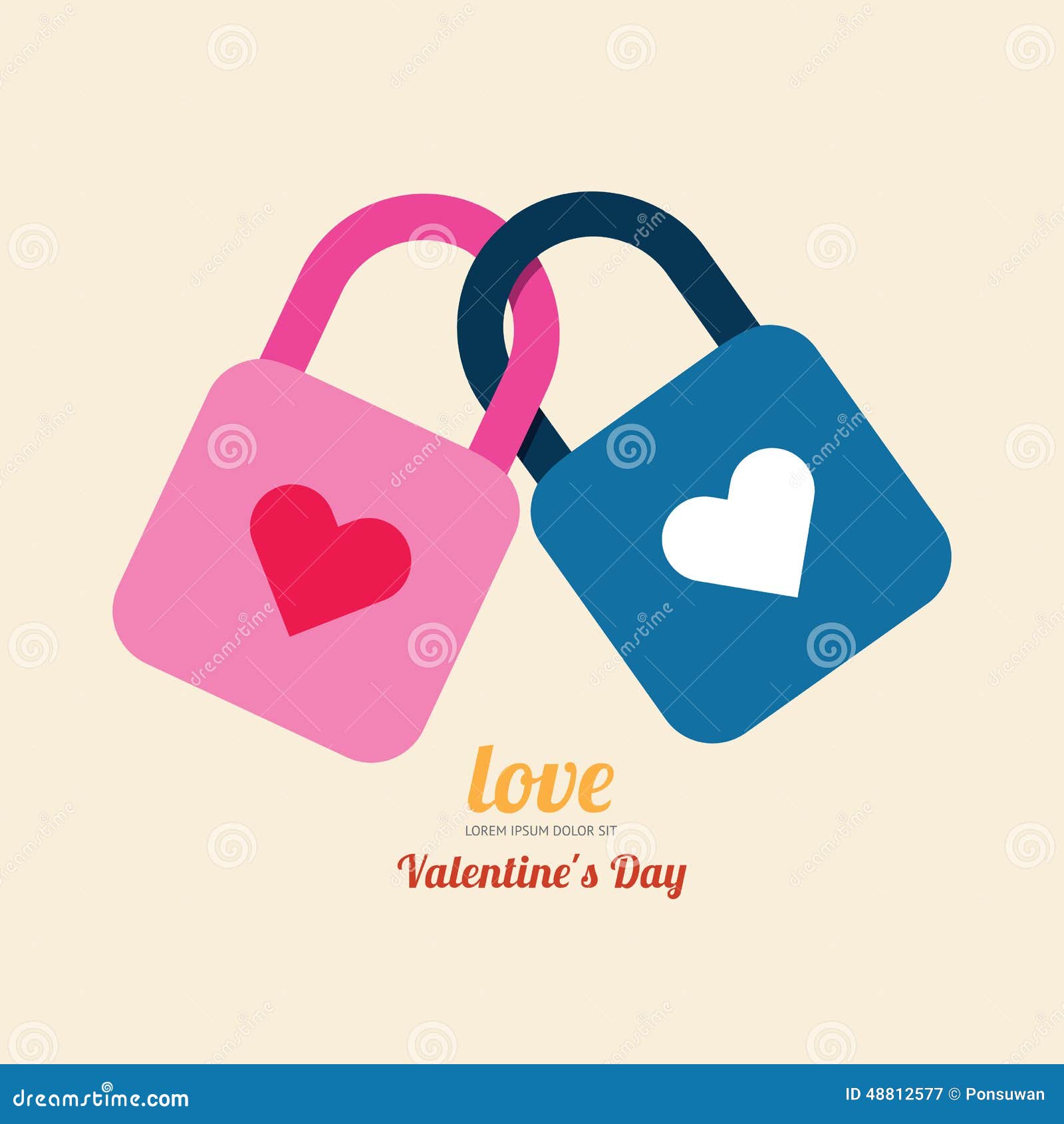 Valentine Heart Lock Symbol Design Vector. Stock Vector - Illustration ...