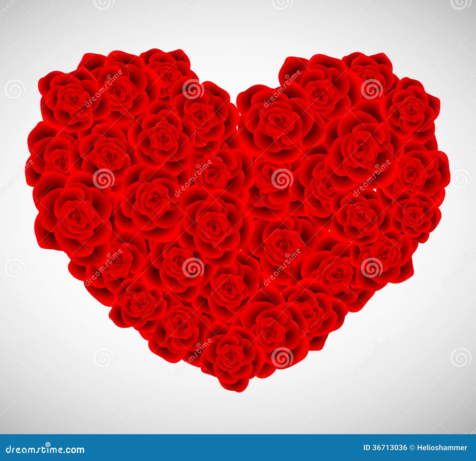 Valentine Heart Made from Roses Stock Vector - Illustration of ...