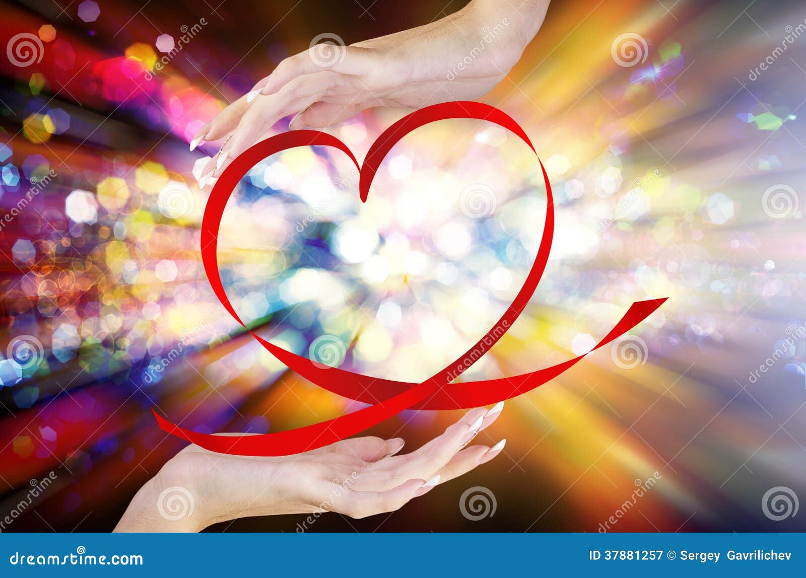 Valentine Heart.Night Party Stock Image - Image of celebration, love ...