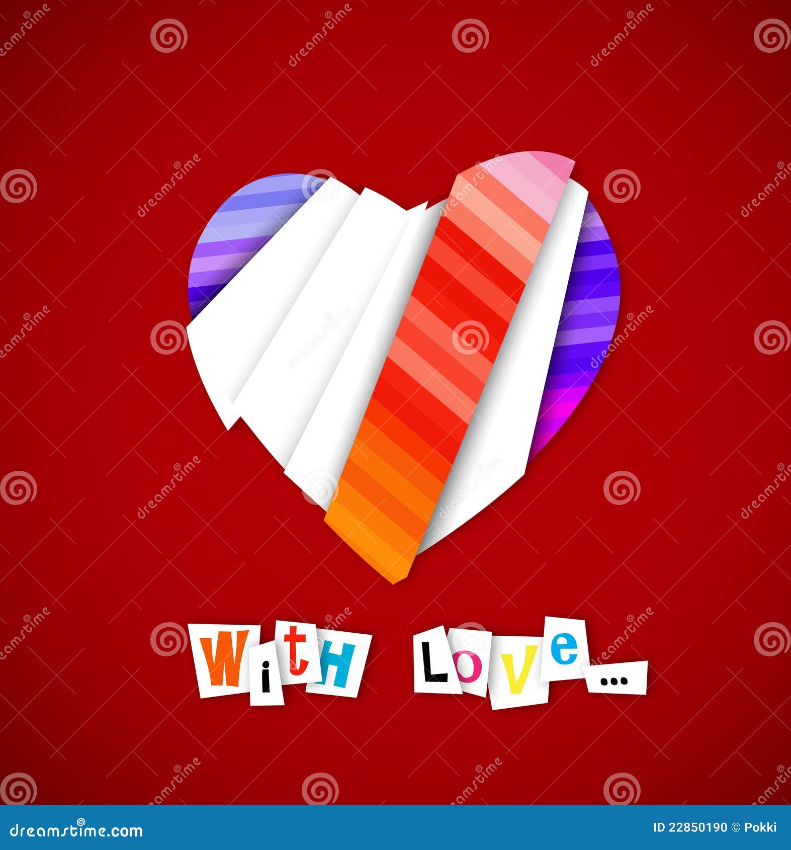 Valentine Heart from Paper Cut Outs. Stock Vector - Illustration of ...