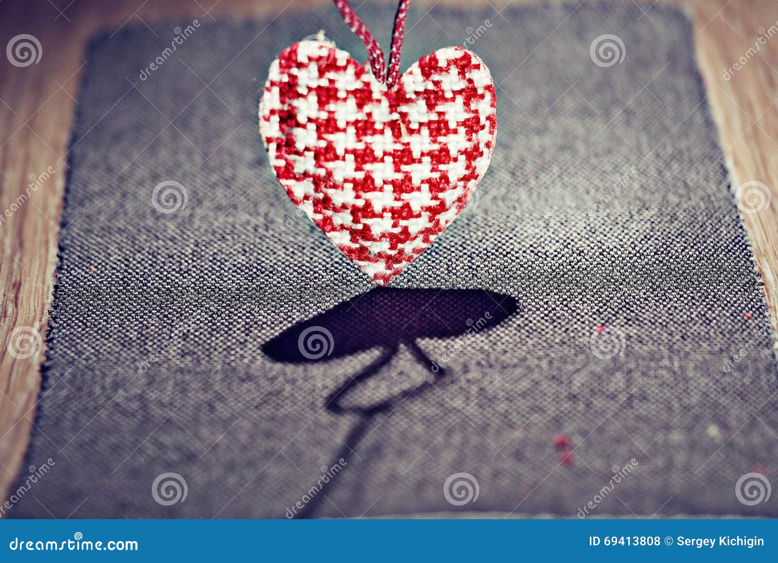 Valentine Heart from Textile Stock Photo - Image of button, design ...
