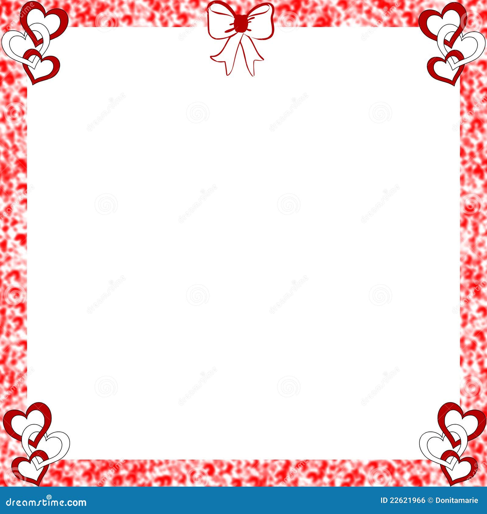 Valentine Hearts Frame Distressed Edges Stock Illustration ...
