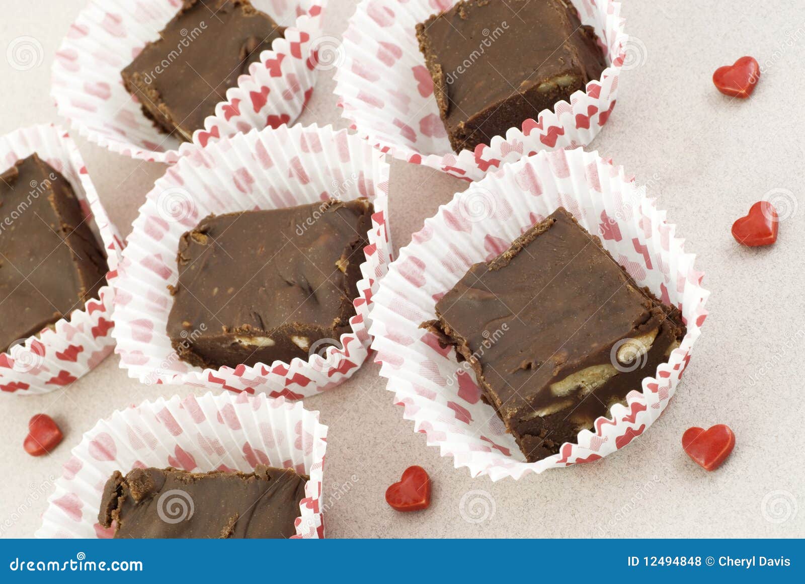 Valentine Homemade Fudge stock photo. Image of brown - 12494848