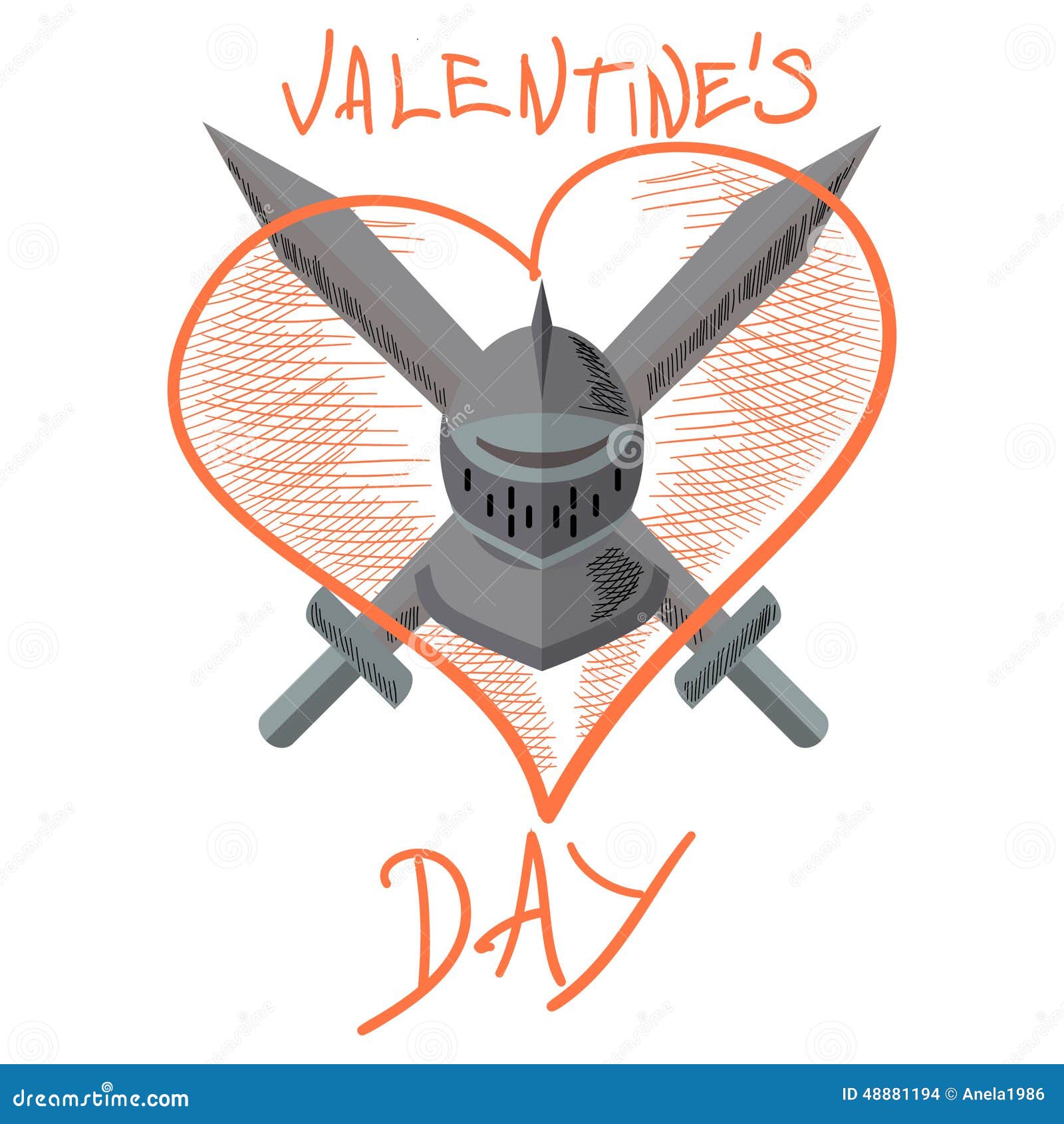 Valentine knight stock vector. Illustration of icon, drawing - 48881194