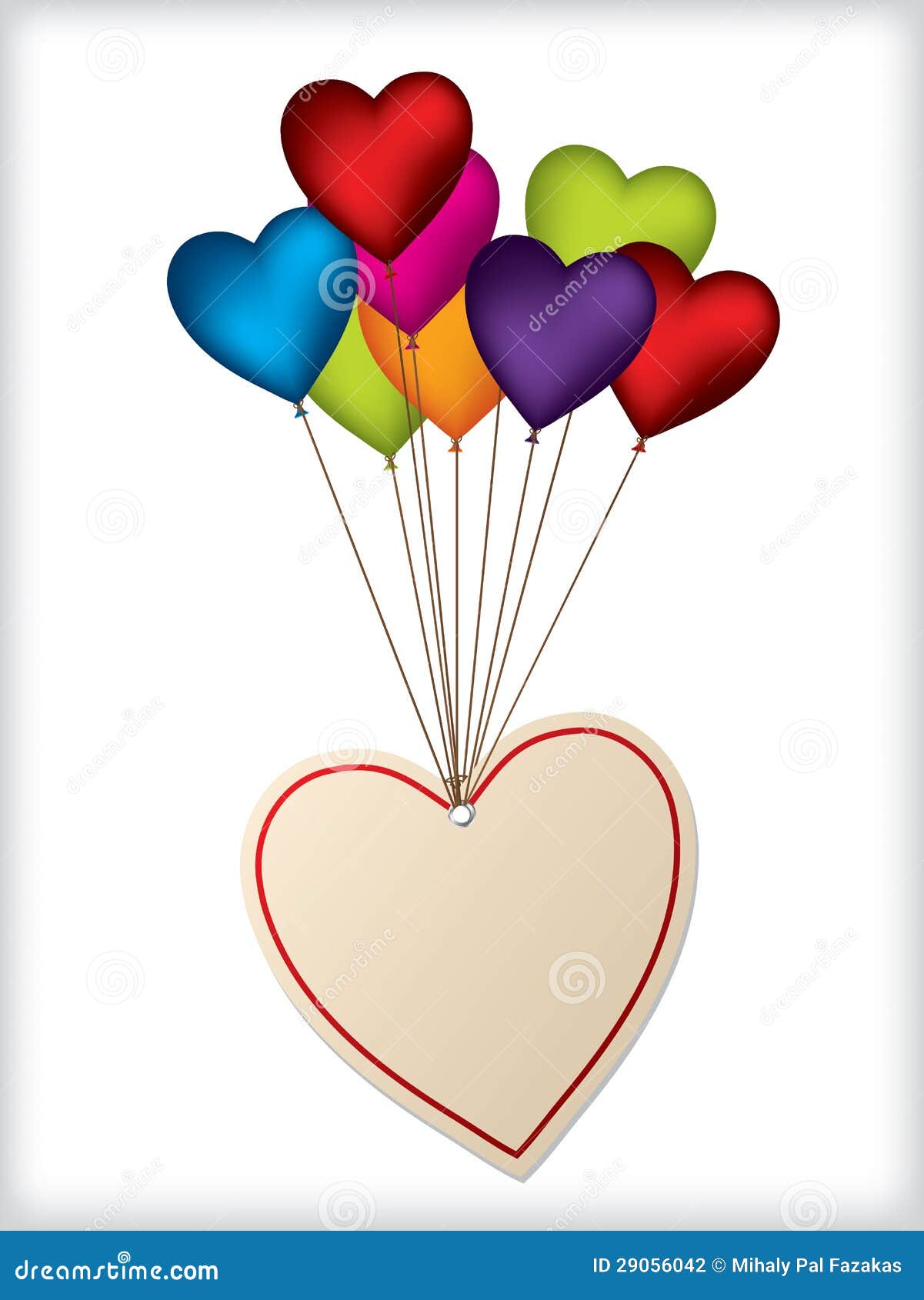 Valentine Label Design with Balloons Stock Vector - Illustration of ...