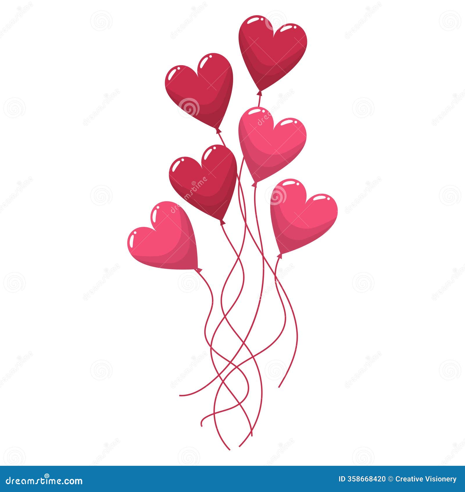 Love Balloon Stripes Digital Stamp Vector Clipart For Scrapbook Or ...