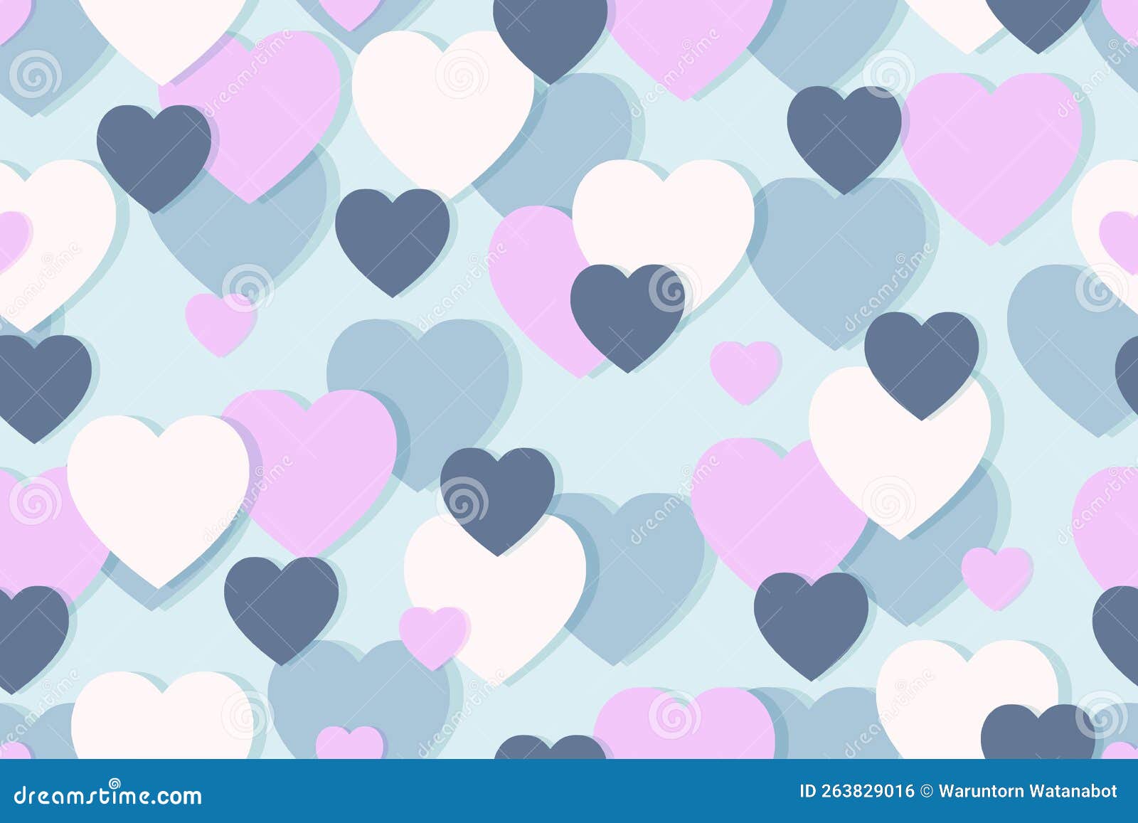 Valentine Love Heart Pastel Pattern Stock Vector - Illustration of ...