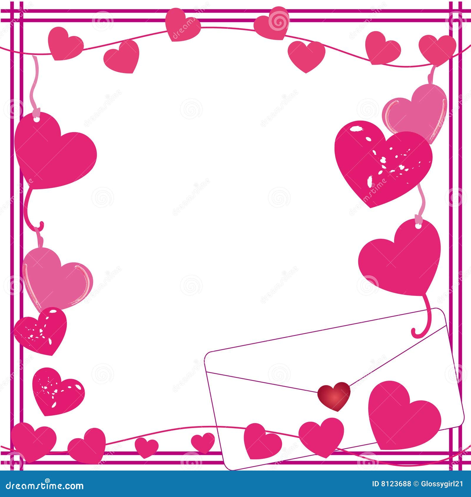 Valentine Love Letter Border Stock Vector - Illustration of letter ...