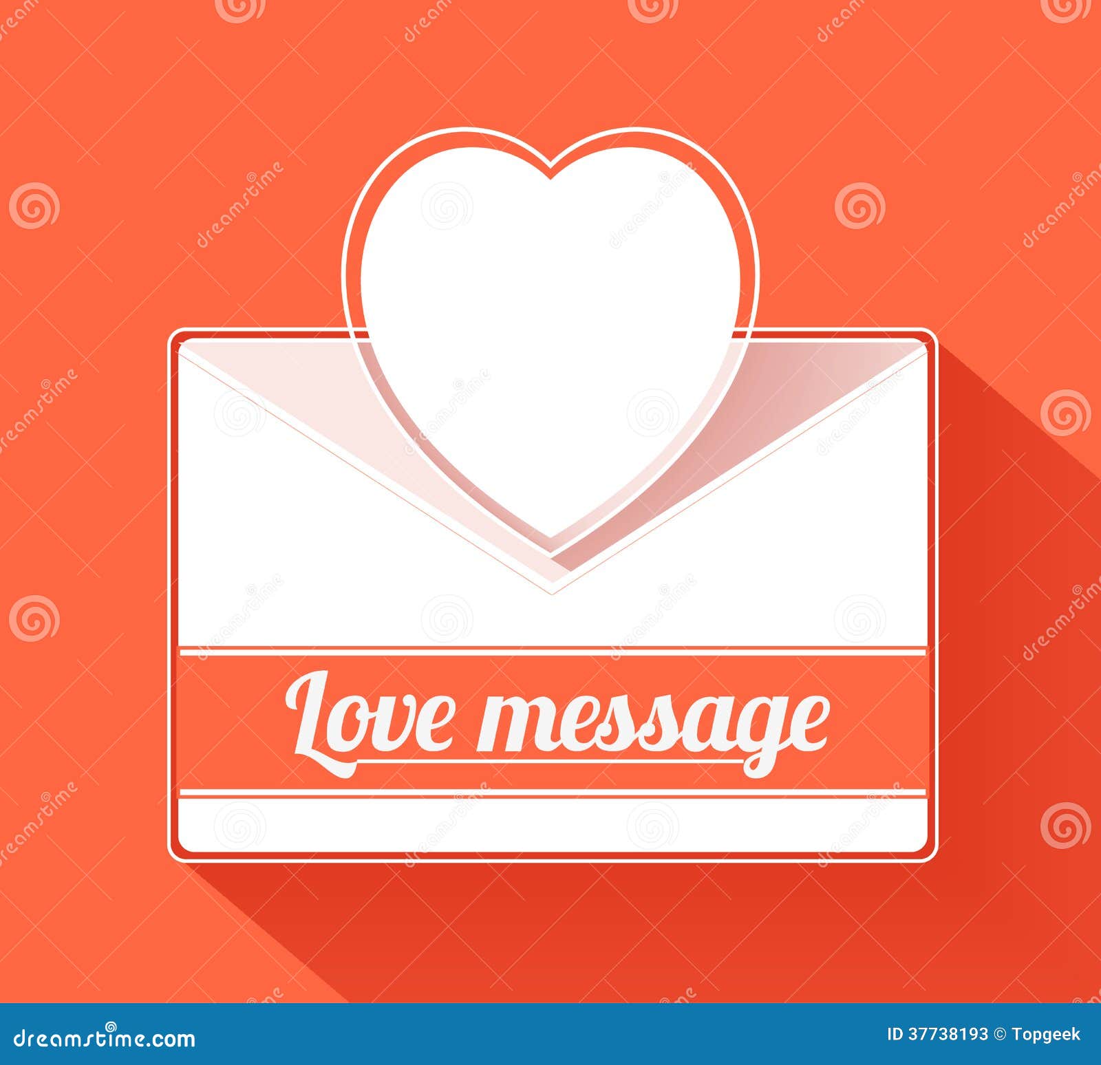 Valentine Mail Message with Heart Stock Vector - Illustration of ...