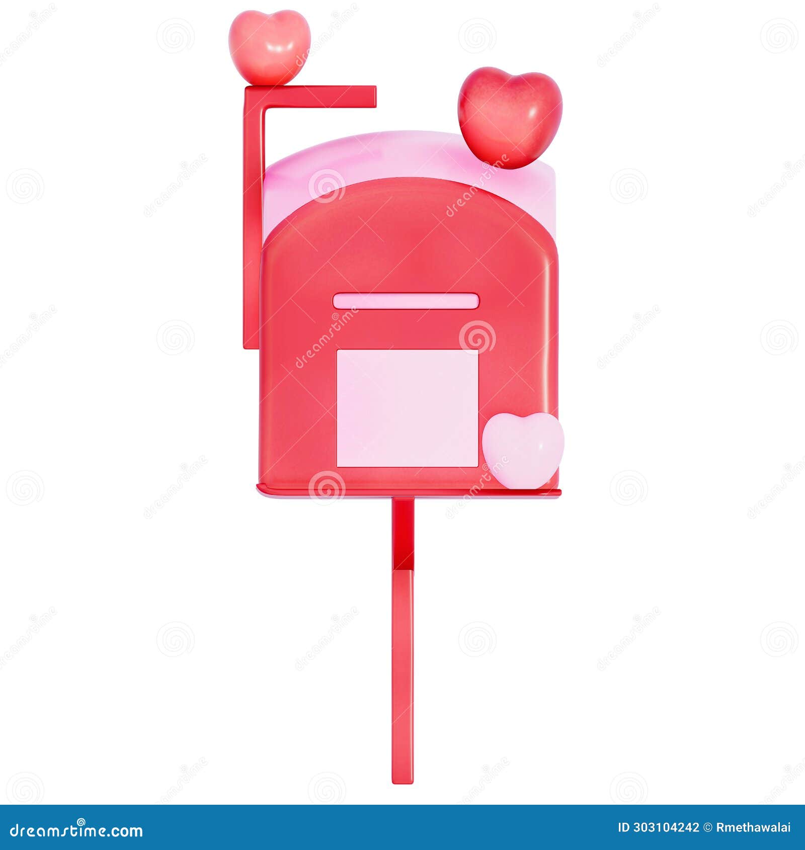 Valentine Mailbox with Cute Heart-shaped on a Transparent Background ...