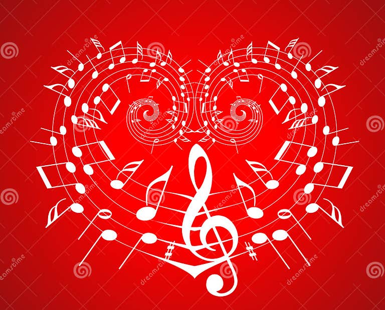 Valentine music theme stock vector. Illustration of curve - 7883518