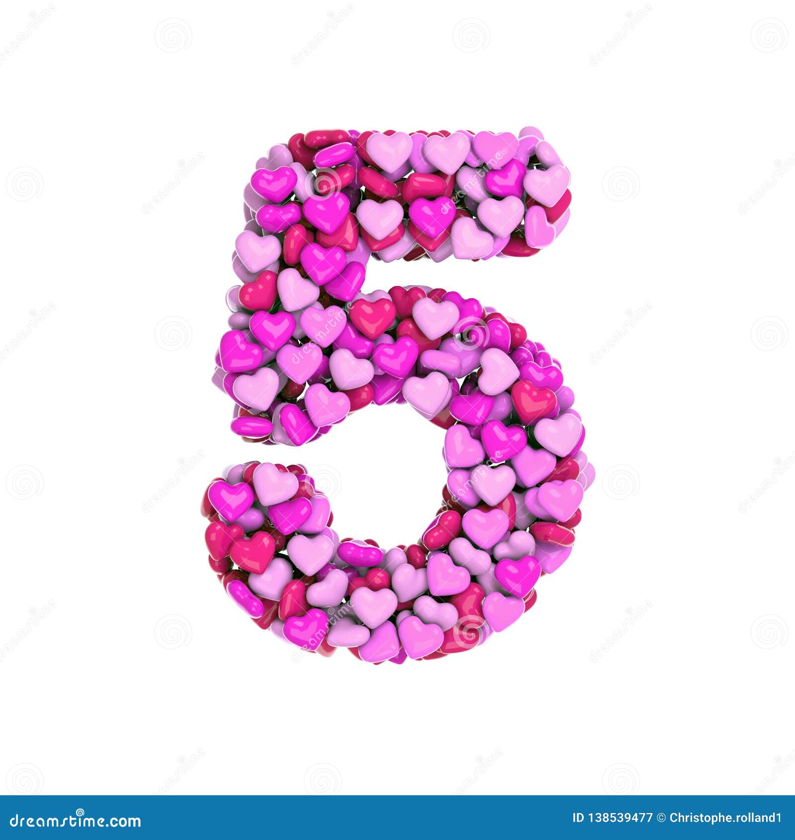 Valentine Number 5 - 3d Heart Digit - Suitable for Valentine`s Day ... Valentine Number 5 - 3d Heart Digit - Suitable for Valentine`s Day ...