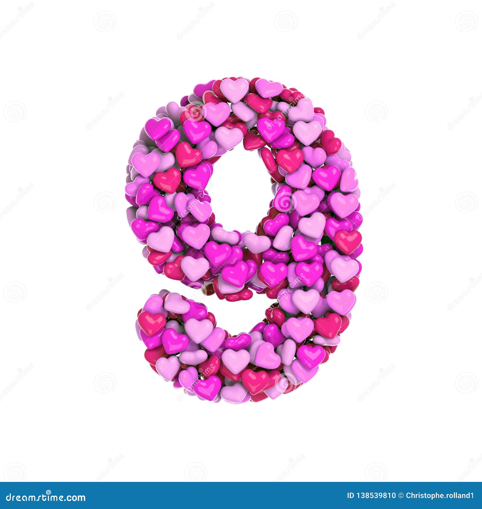 Valentine Number 9 - 3d Heart Digit - Suitable for Valentine`s Day ... Valentine Number 9 - 3d Heart Digit - Suitable for Valentine`s Day ...