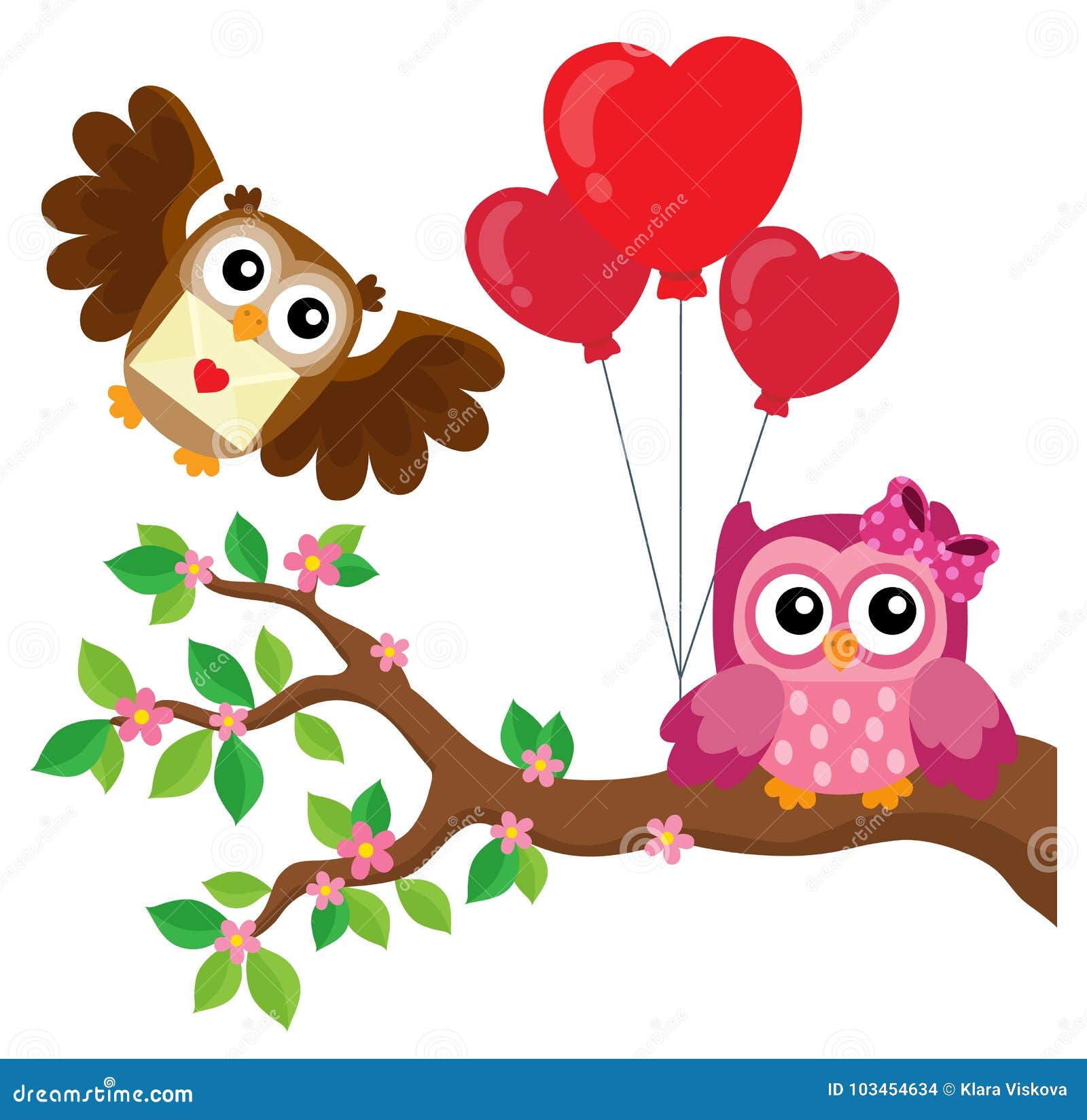 Valentine Owls Theme Image 7 Stock Vector - Illustration of balloons ...