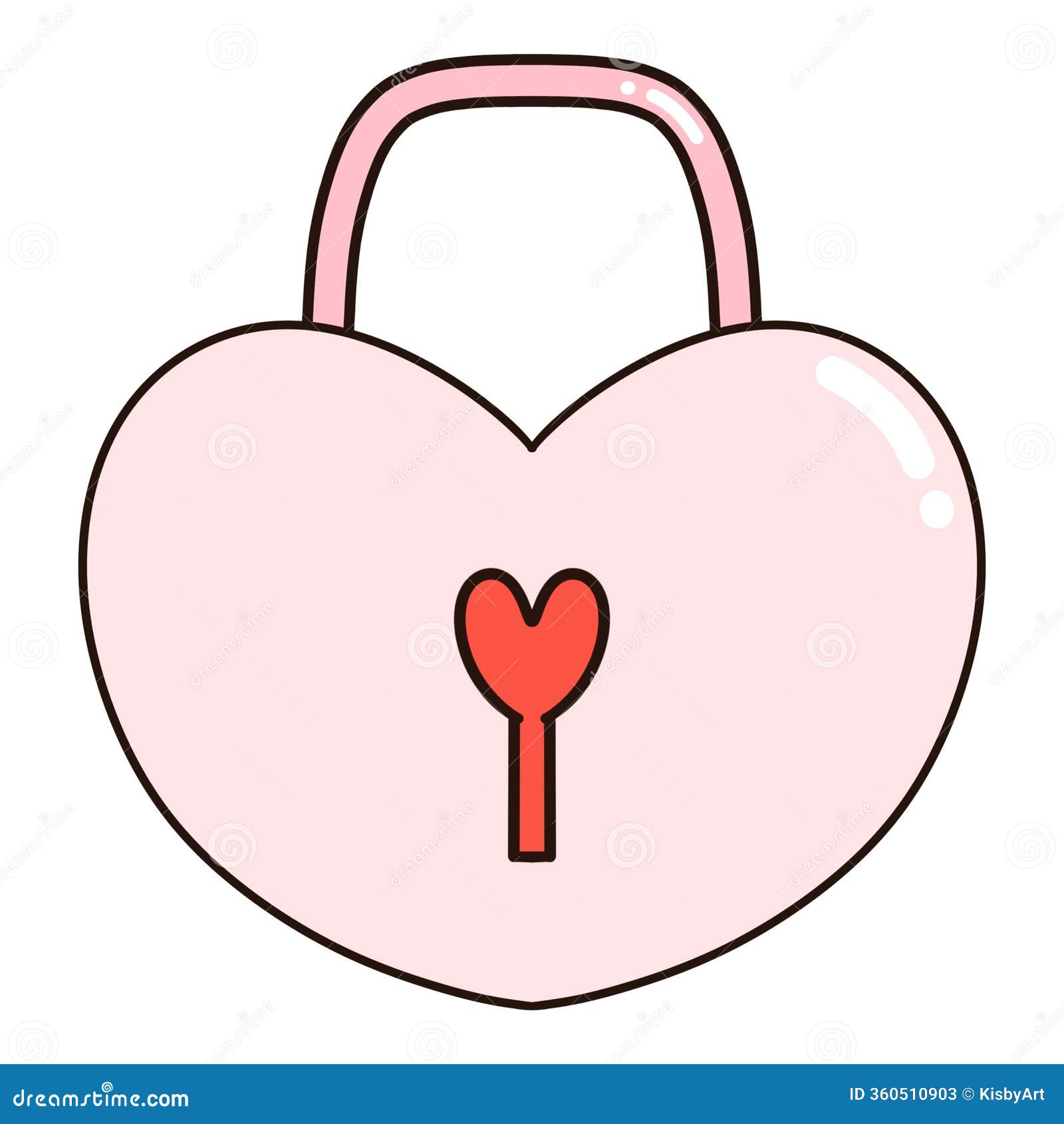 Valentine Pink Heart Shaped Lock Clipart Stock Illustration ...
