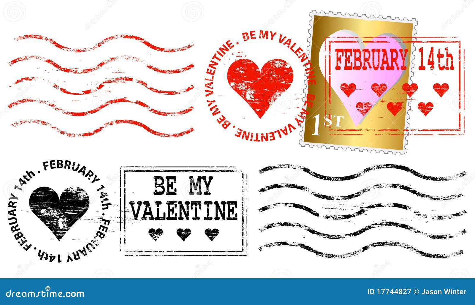 Valentine Postage Franking Mark Stock Vector - Illustration of badge ...