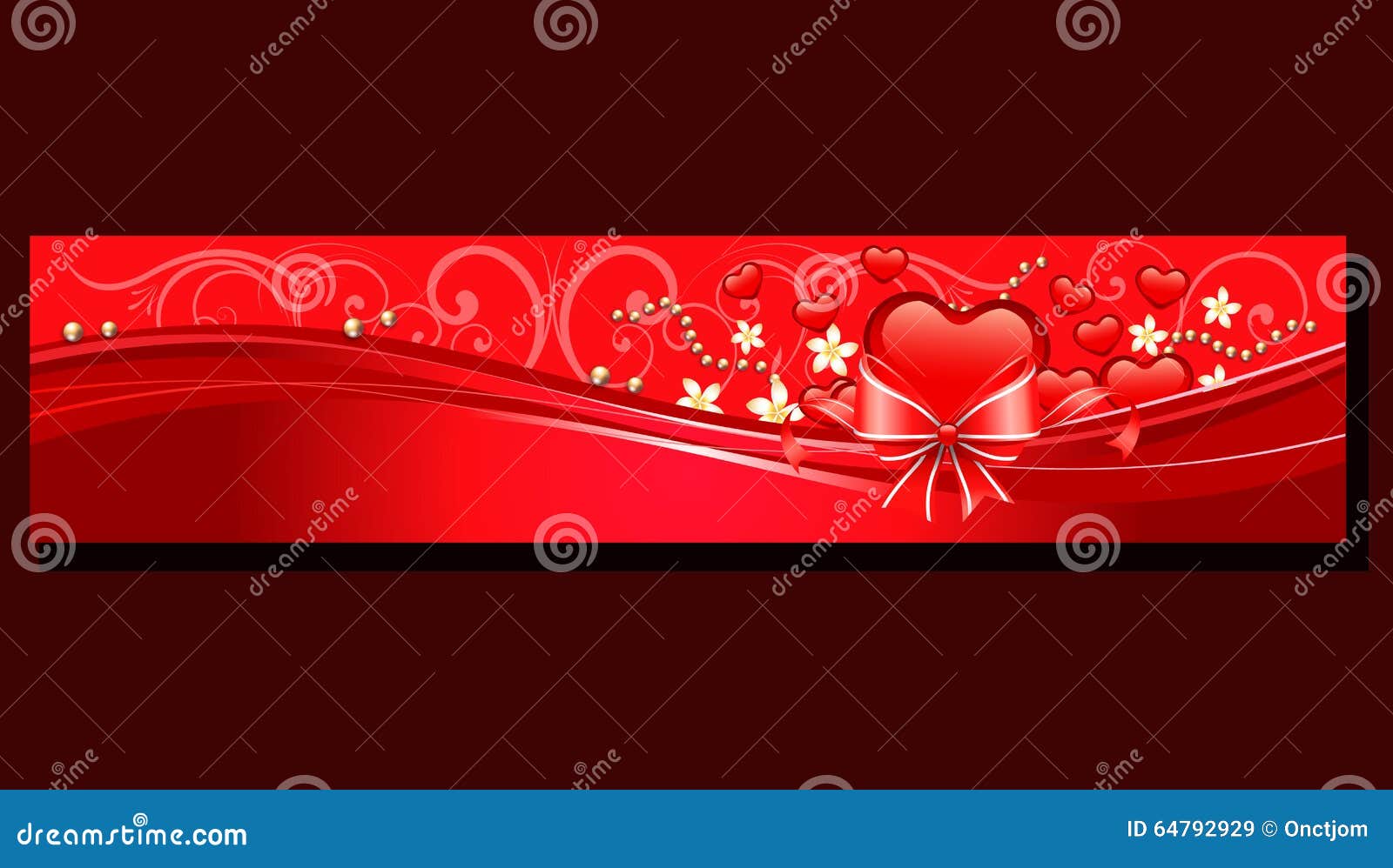 Valentine red heart banner stock vector. Illustration of coupon - 64792929