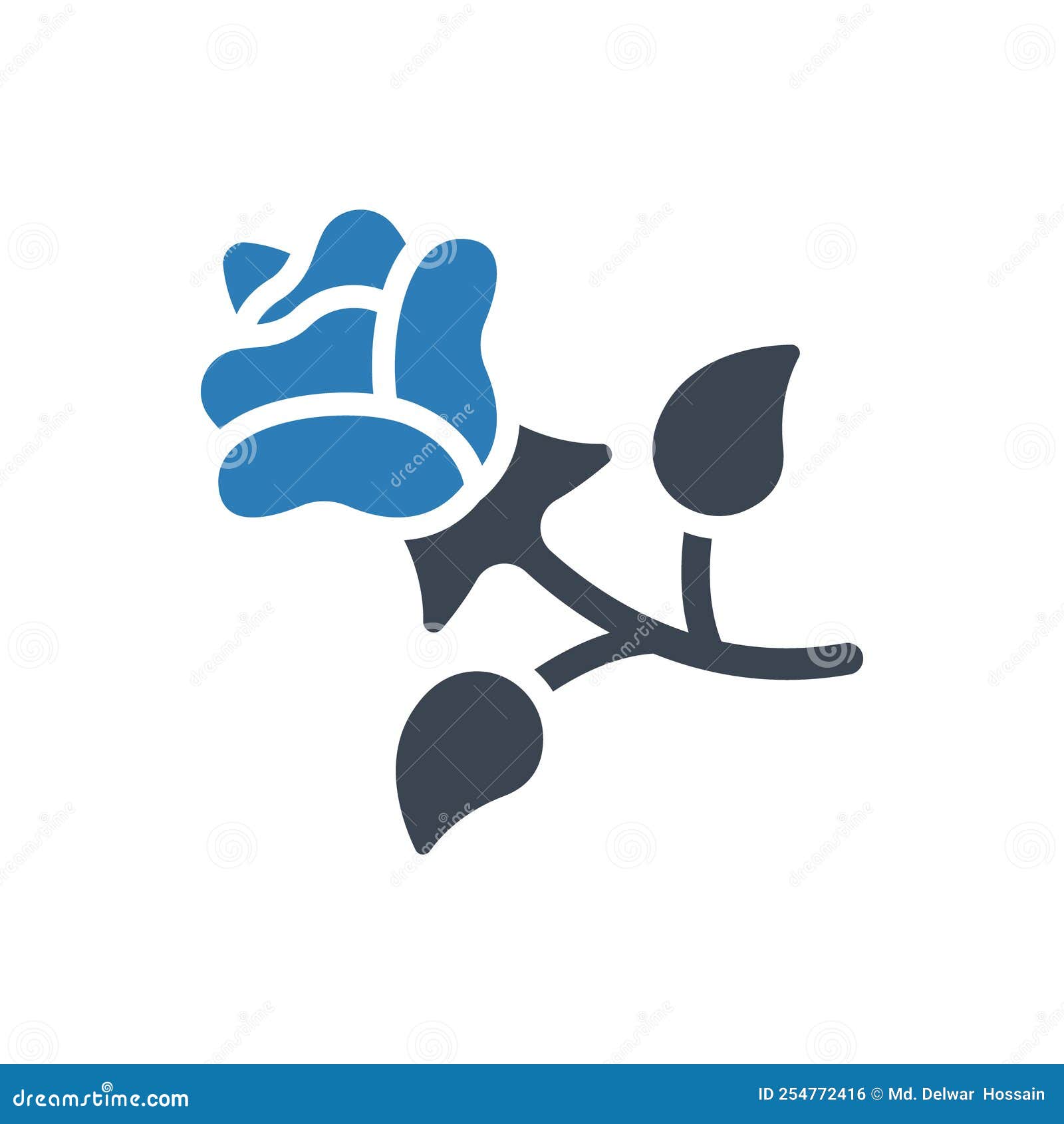 Valentine rose icon stock vector. Illustration of sign - 254772416