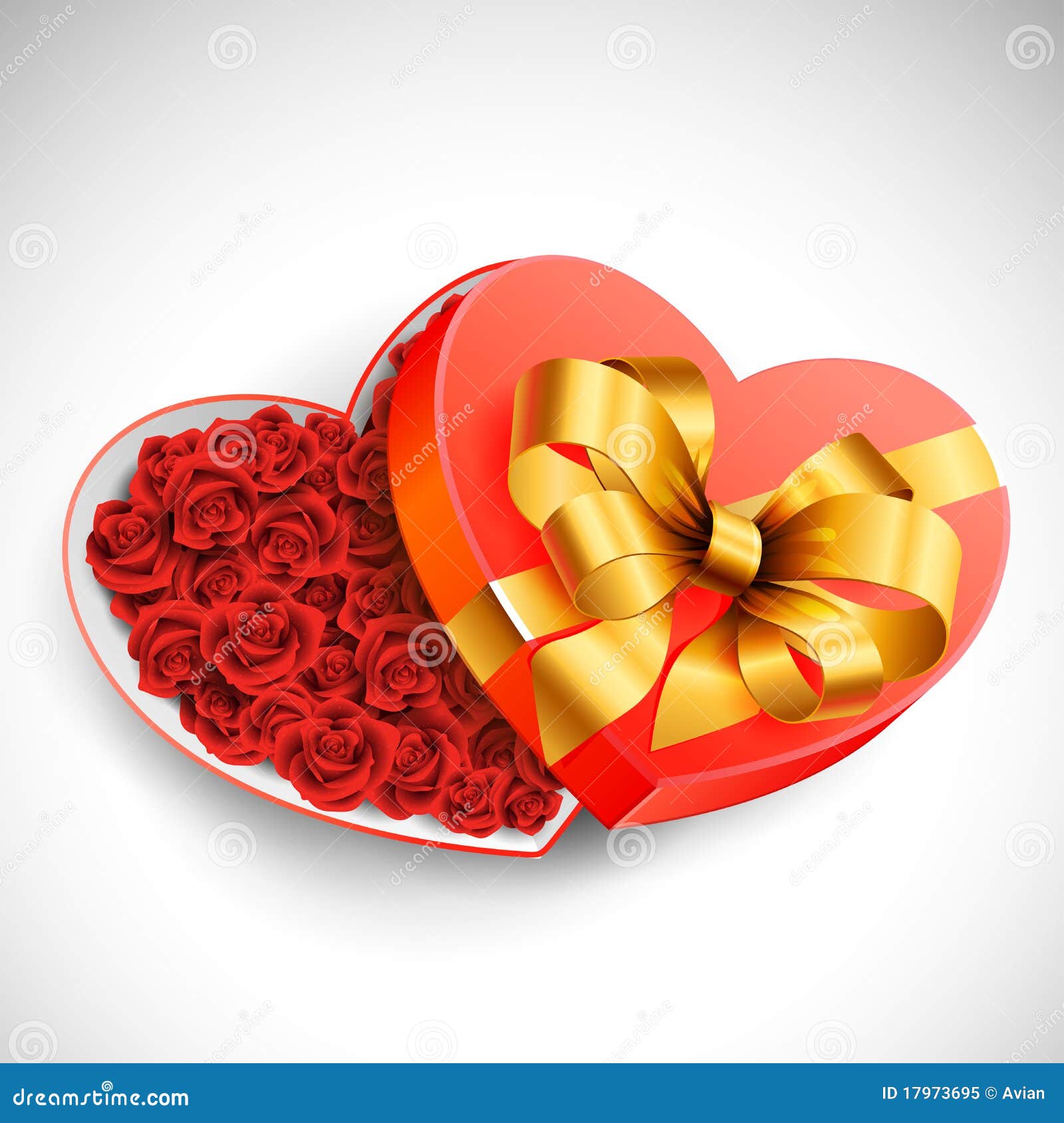 Valentine`s box of roses stock vector. Illustration of elegant - 17973695