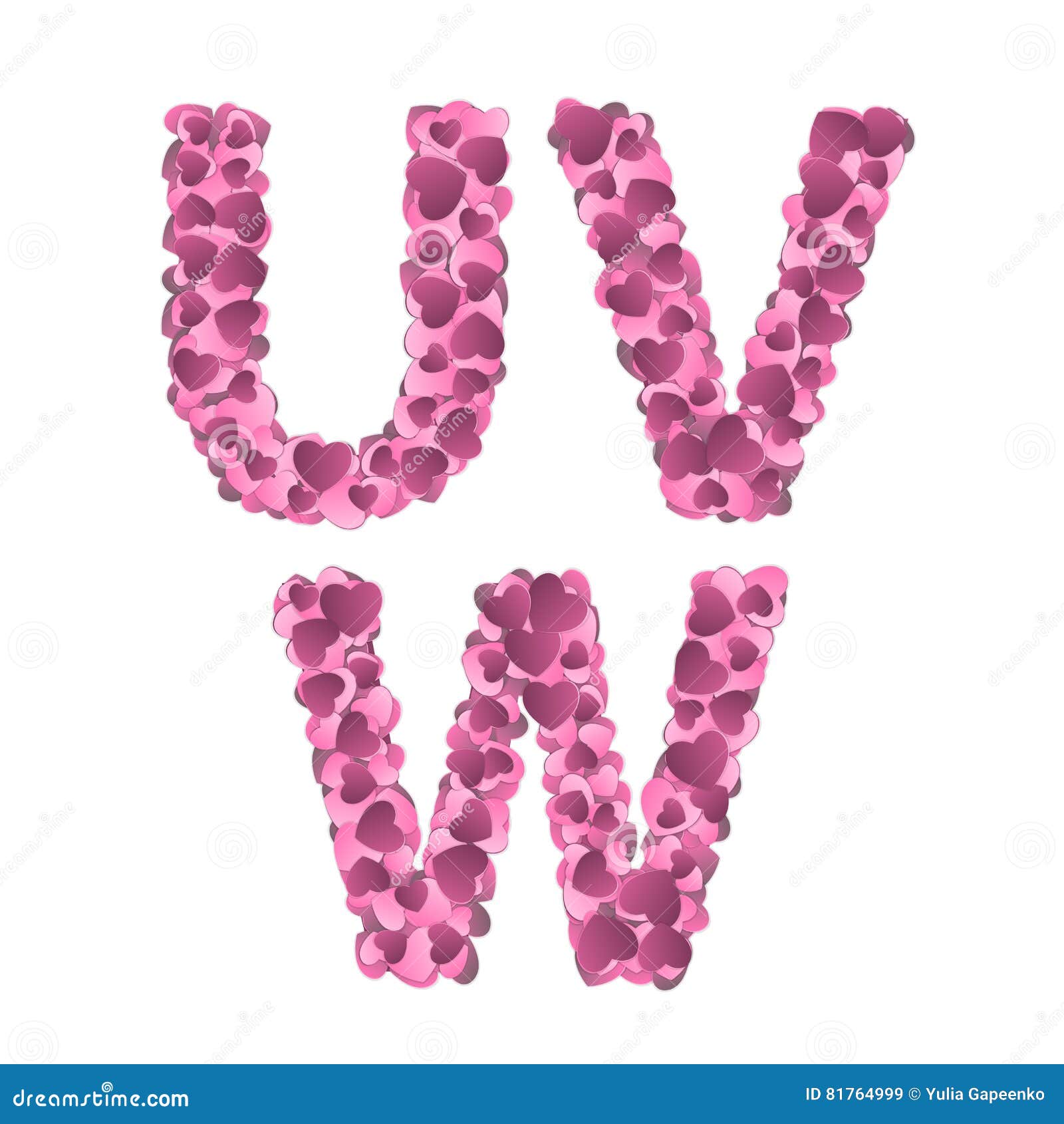 Valentine S Day Alphabet of Hearts Vector Illustration Stock Vector ...