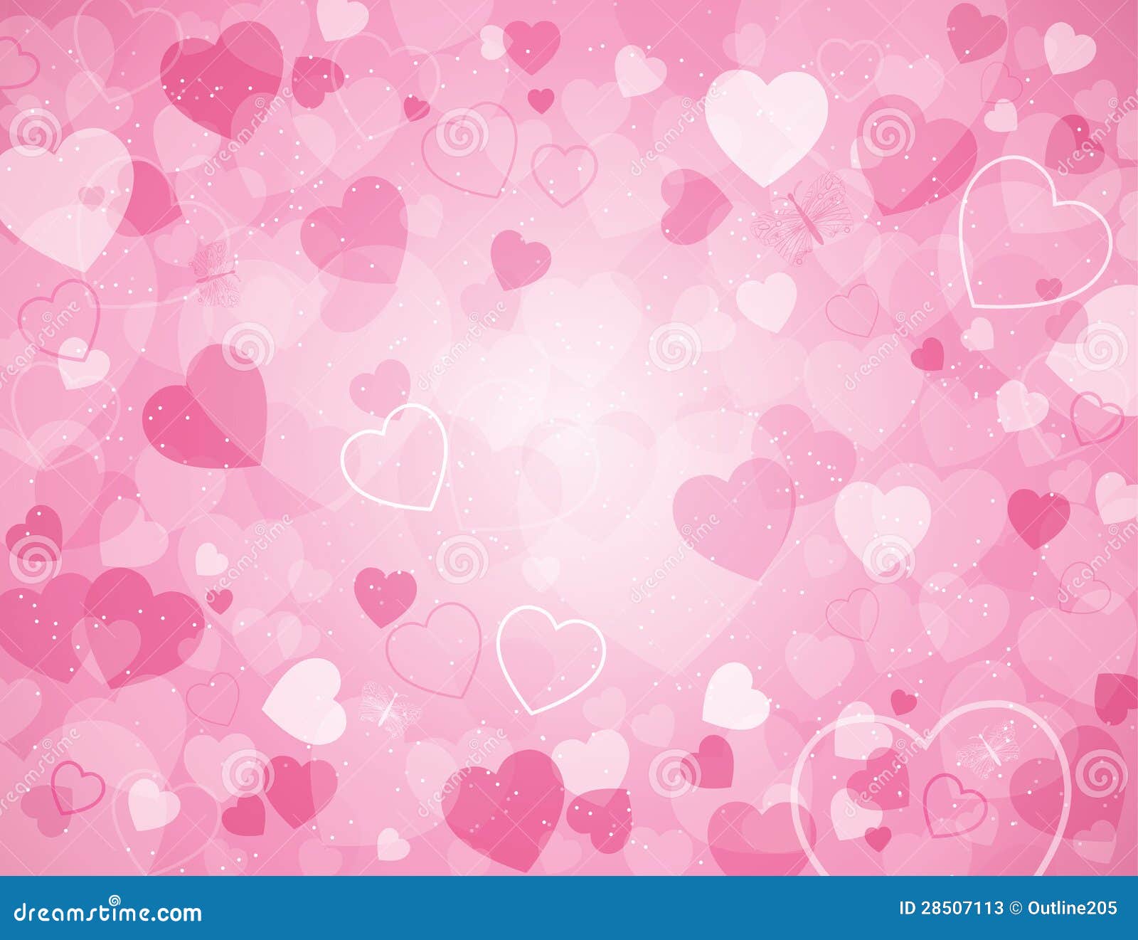 Hearts Pink Header February Vector Illustration | CartoonDealer.com ...