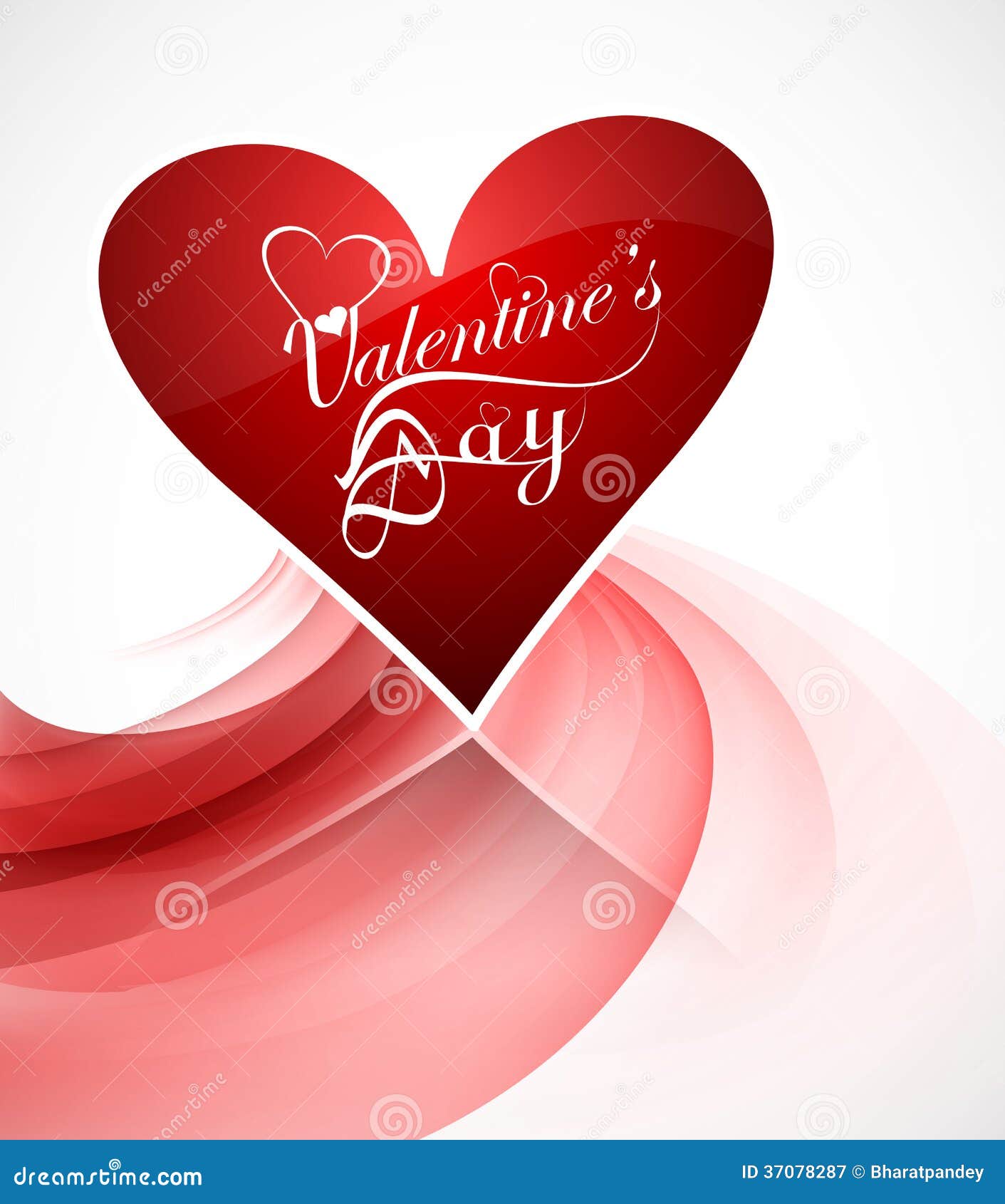 Valentine S Day Card Heart Reflection Background for Wave Stock ...