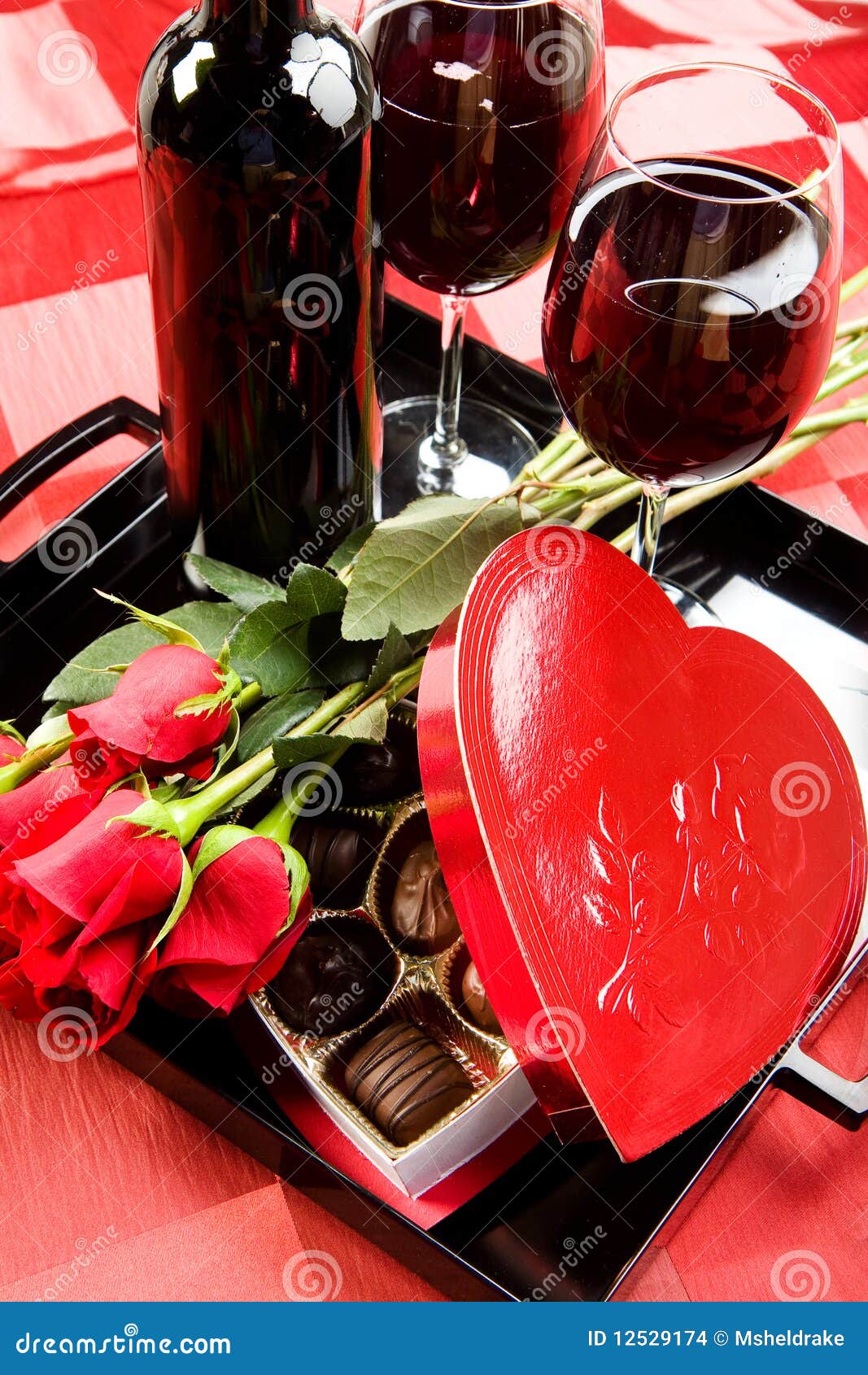Valentine S Day Celebration Stock Photo - Image of tray, bottle: 12529174