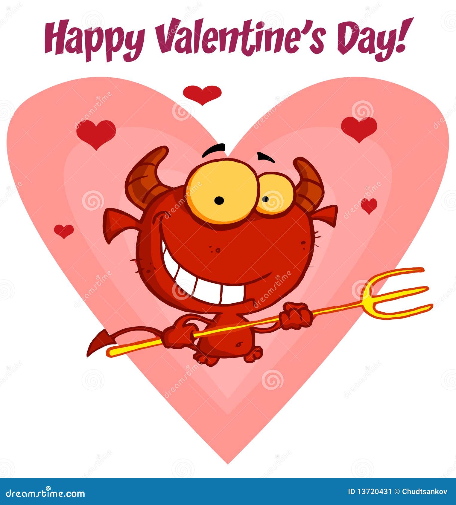 Valentine s Day devil stock vector. Illustration of greeting - 13720431