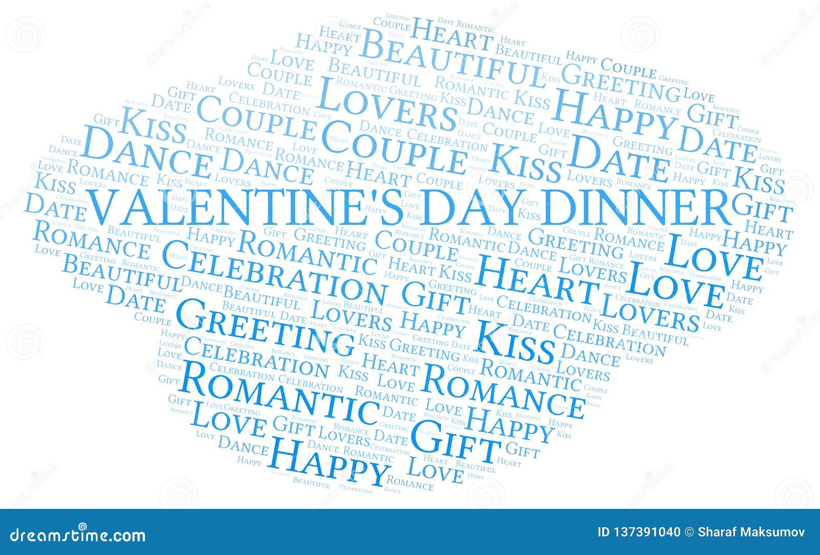 Valentine S Day Dinner Word Cloud Stock Illustration - Illustration of ...