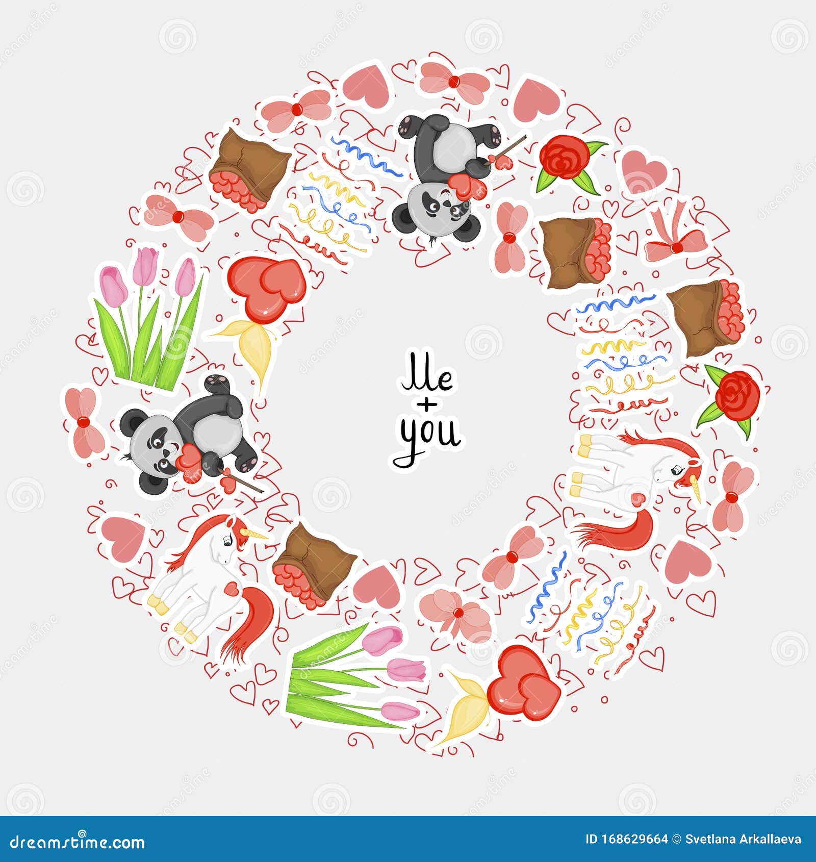 Valentine`s Day Frame or Template for Your Text. Cartoon Style Stock ...