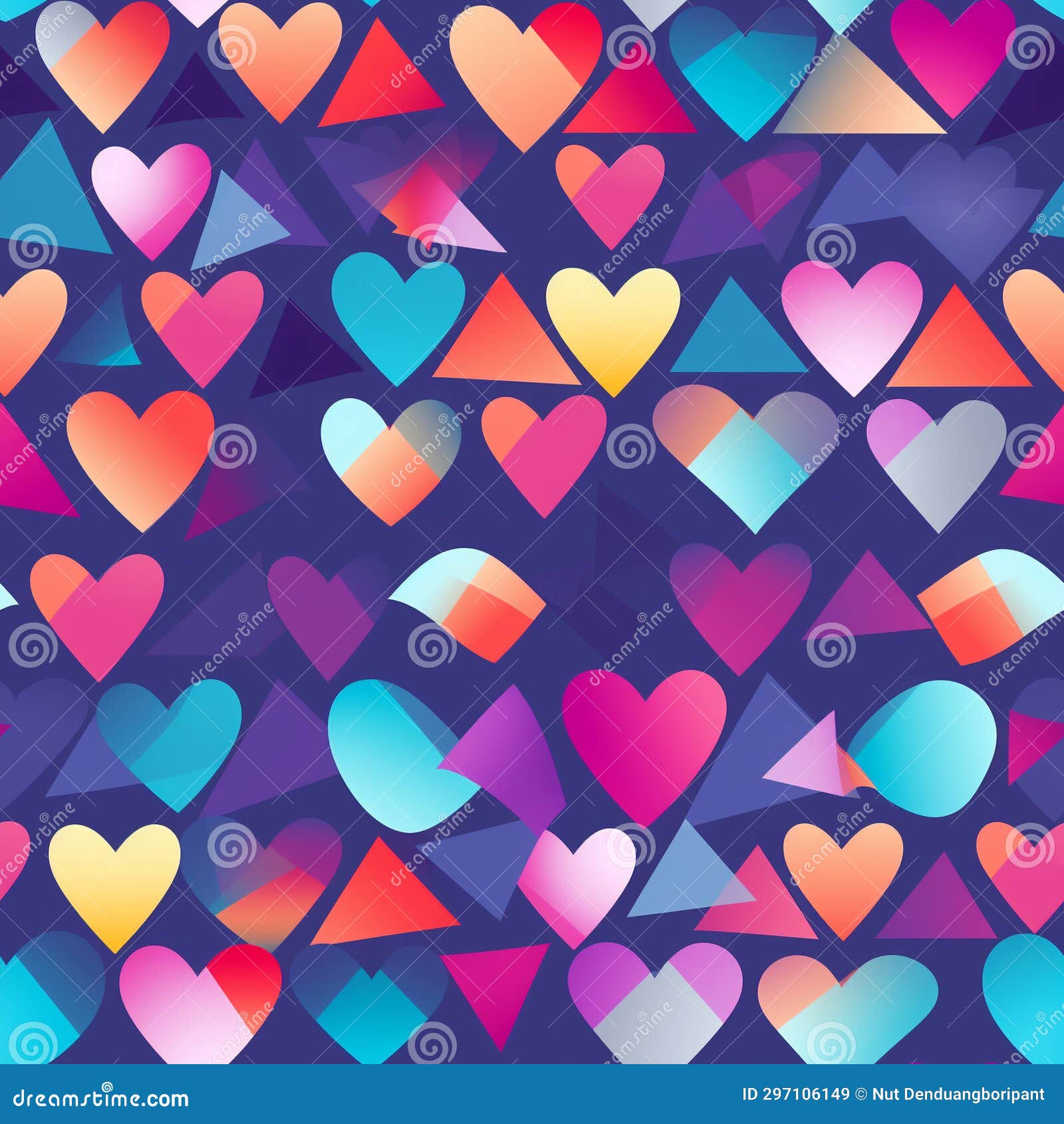 Geometric Hearts Stunning Valentines Day Patterns for Love Stock ...