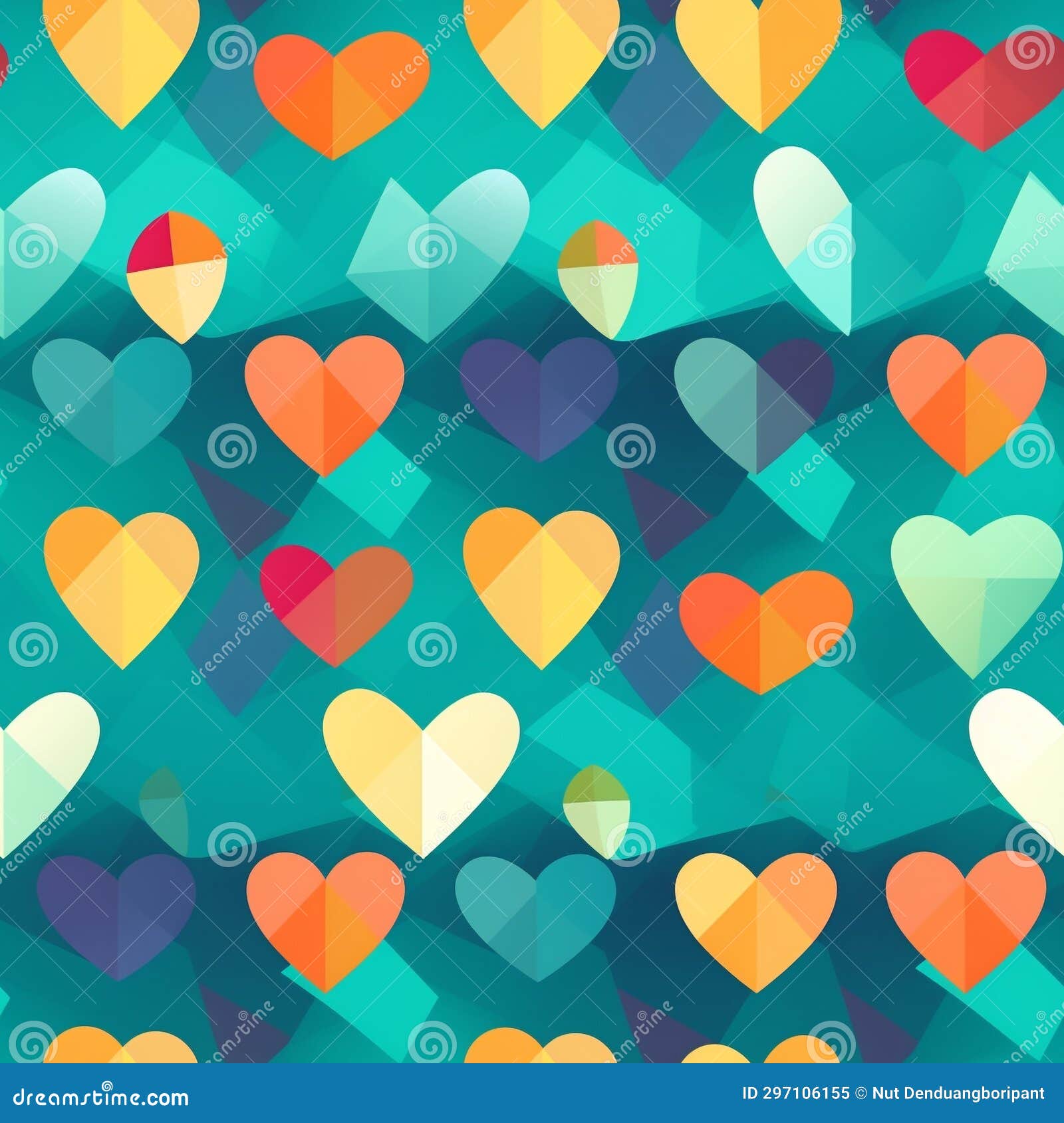 Geometric Hearts Stunning Valentines Day Patterns for Love Stock ...