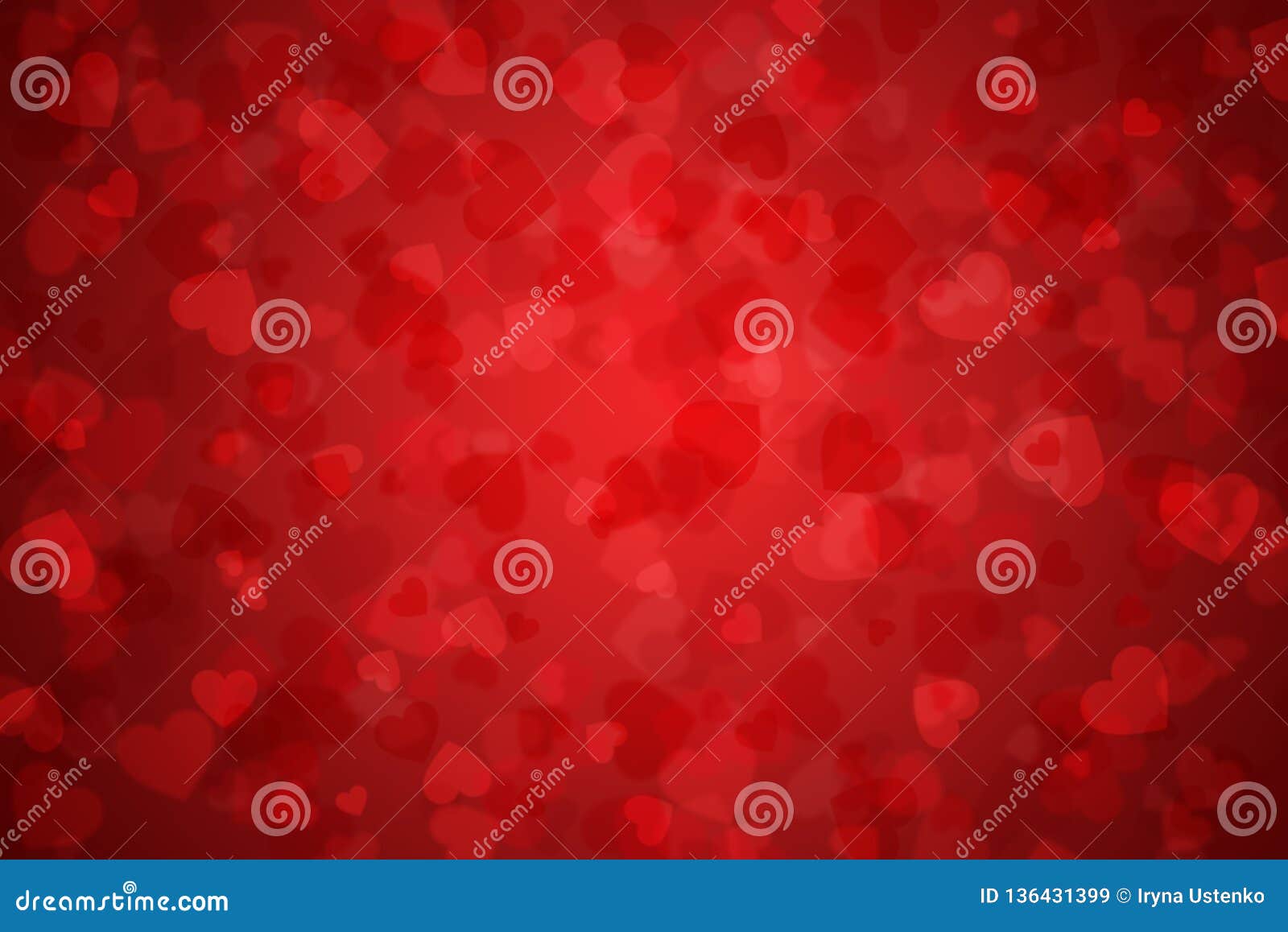 Valentine`s Day Gradient Red Background with Hearts Stock Illustration ...