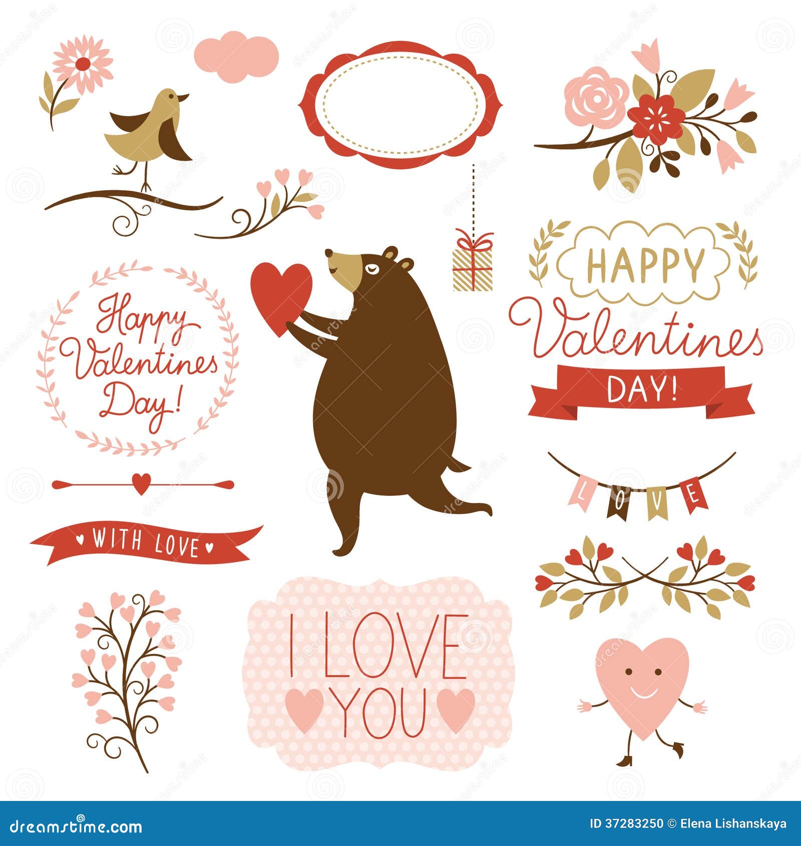 Valentine S Day Graphic Elements, Collection Stock Illustration ...
