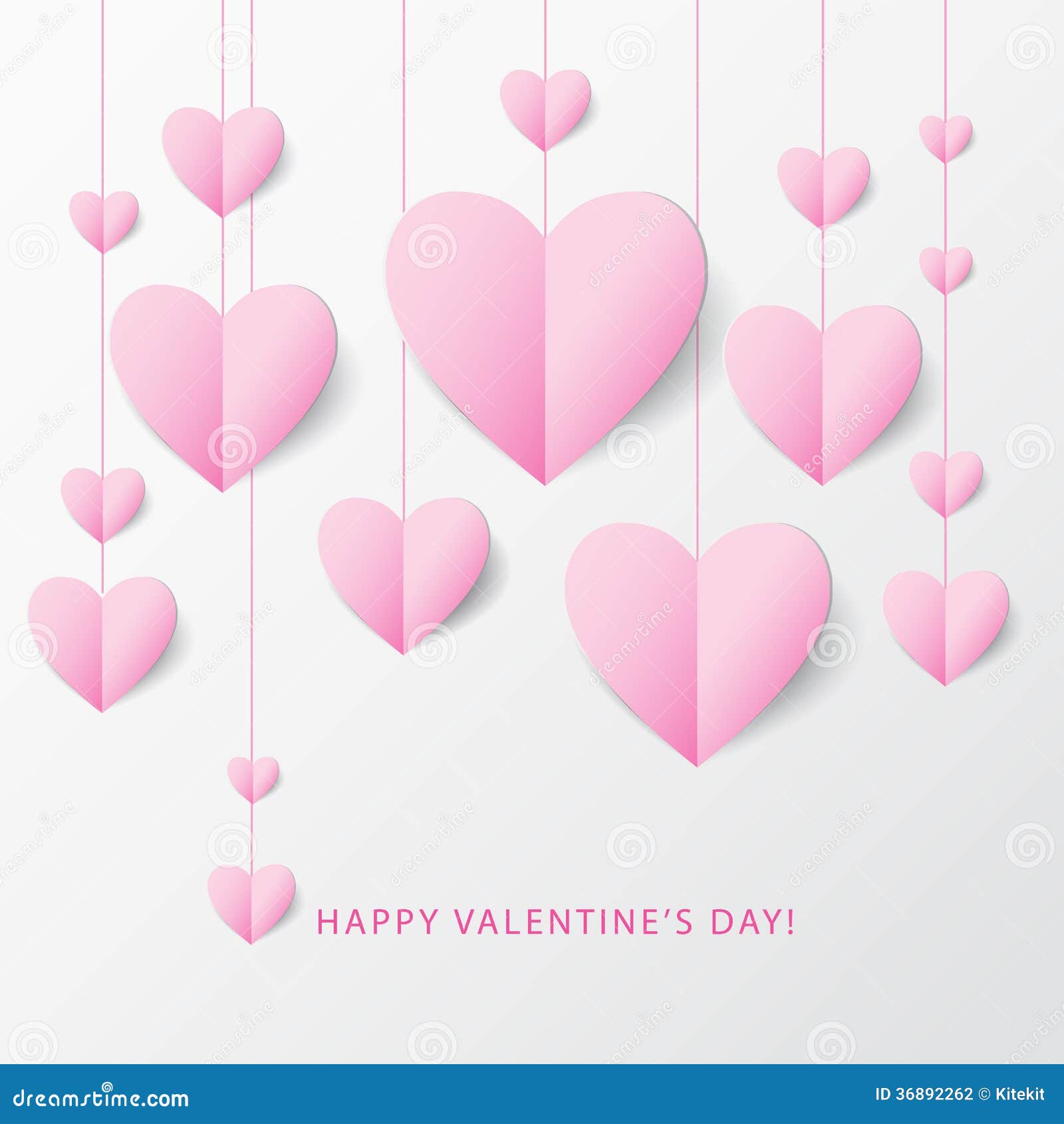 Valentine S Day Greeting Card With Paper Heart Template For Des Stock