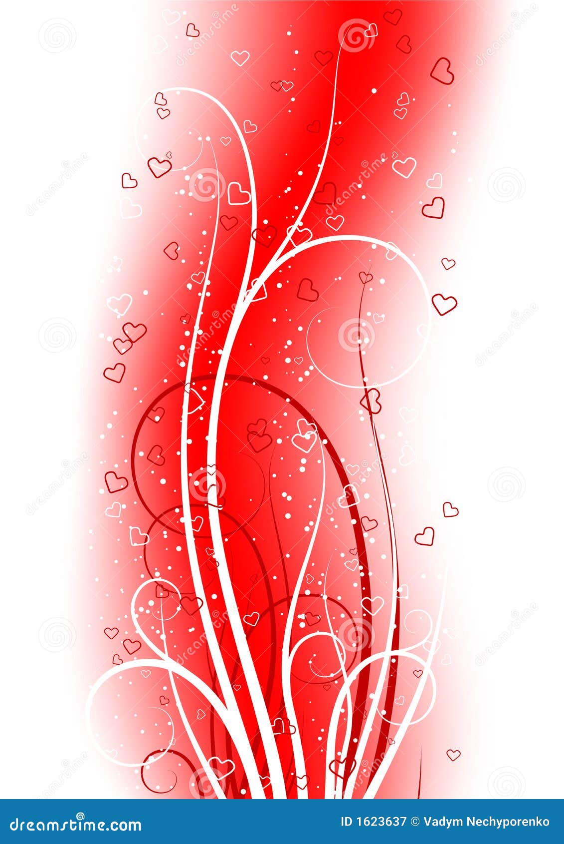 Valentine S Day Greeting Card with Scroll Heart on Abstract Back Stock ...
