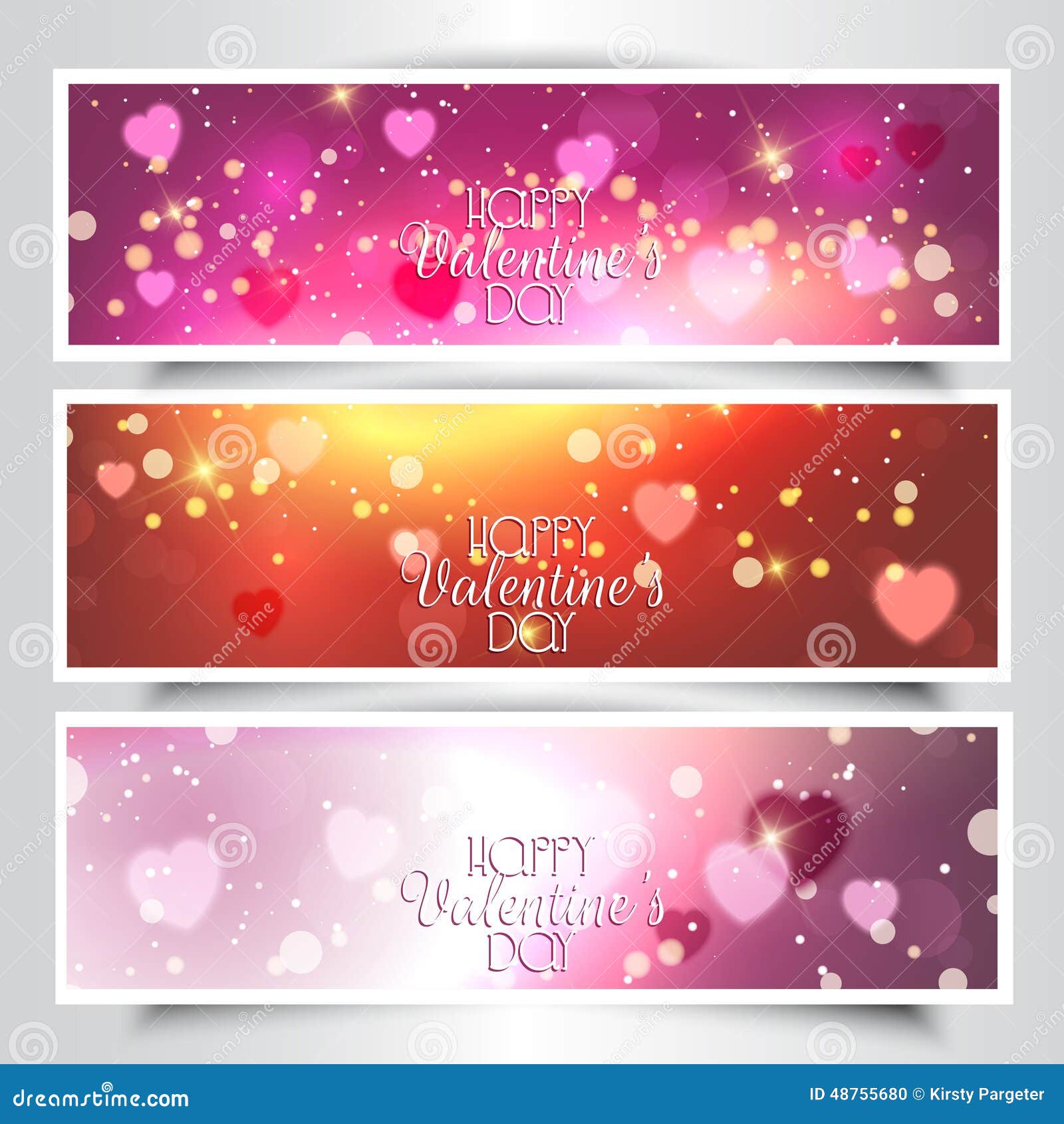 Valentine s Day headers stock vector. Illustration of romance - 48755680