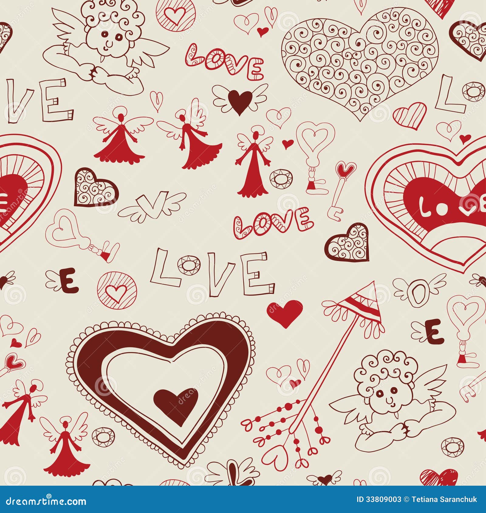 Valentine S Day Lovely Seamless Texture Stock Vector - Illustration of ...