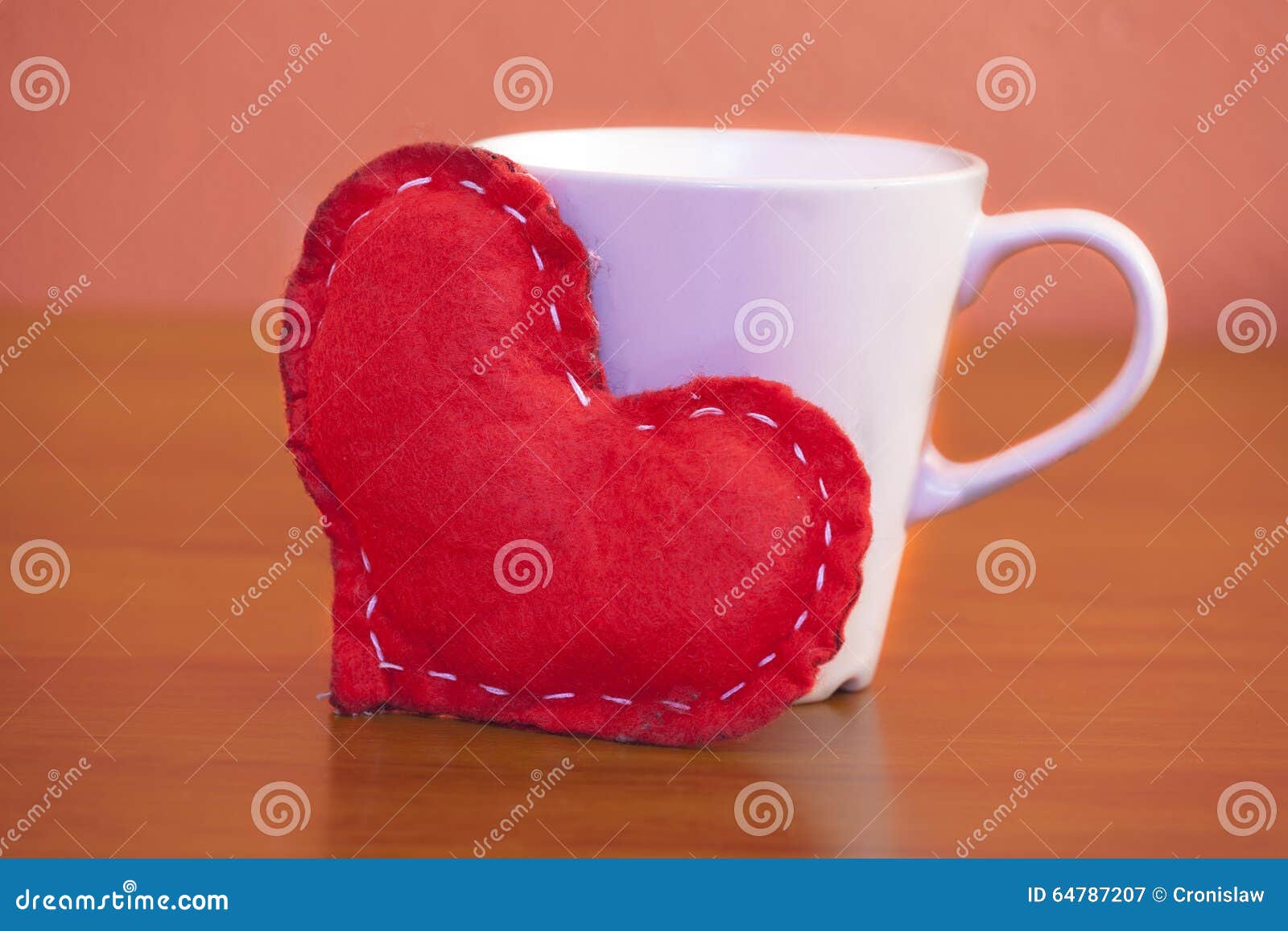 Valentine S Day Red Heart And A Coffee Mug Stock Image Image Of