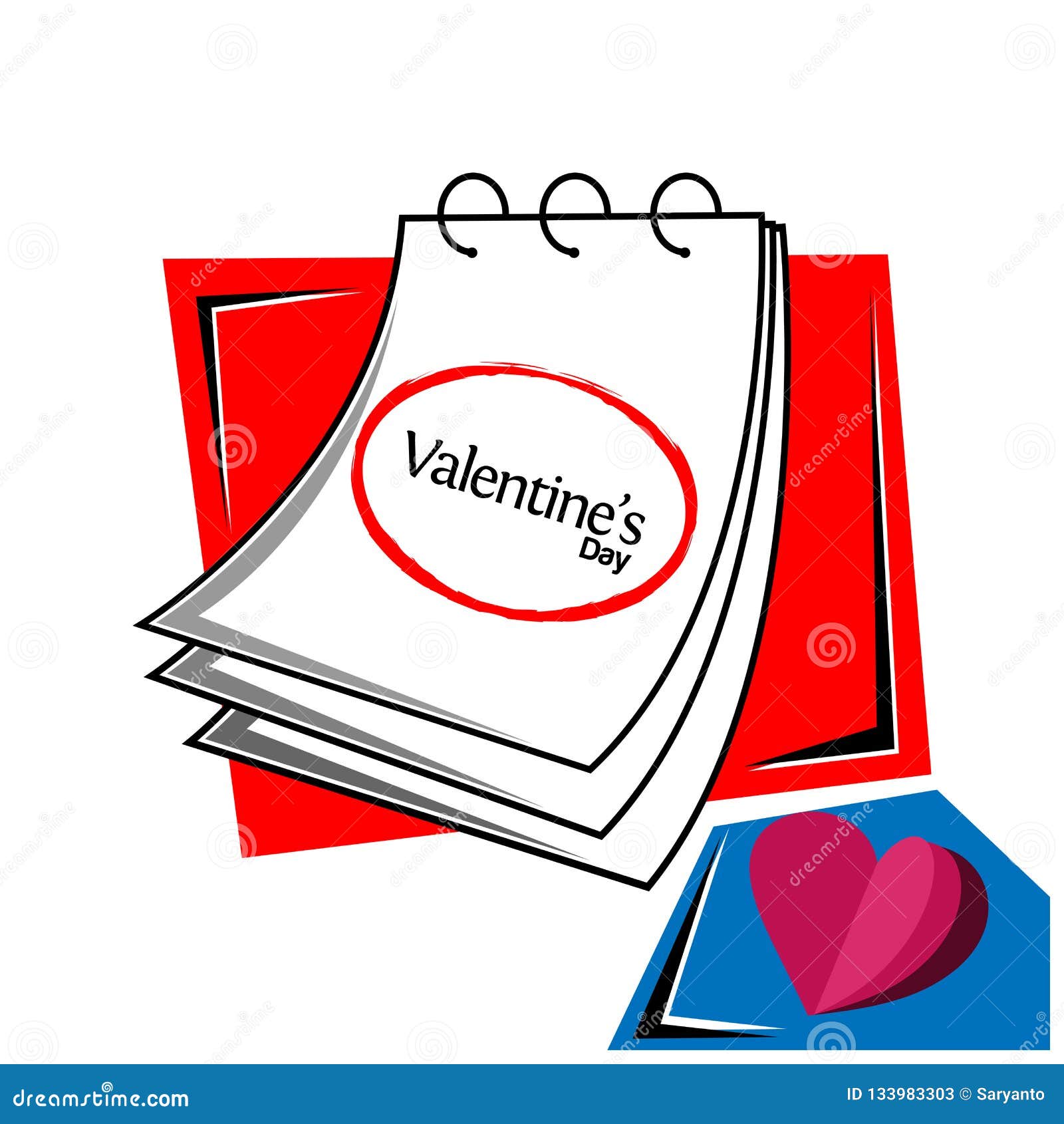 Valentine`s Day with Reminder Paper Stock Vector Stock Vector ... Valentine`s Day with Reminder Paper Stock Vector Stock Vector ...