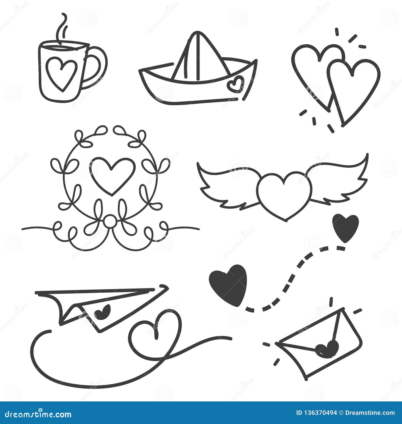 Valentine`s Day Set of Symbols.Calligraphy Stock Vector - Illustration ... Valentine`s Day Set of Symbols.Calligraphy Stock Vector - Illustration ...