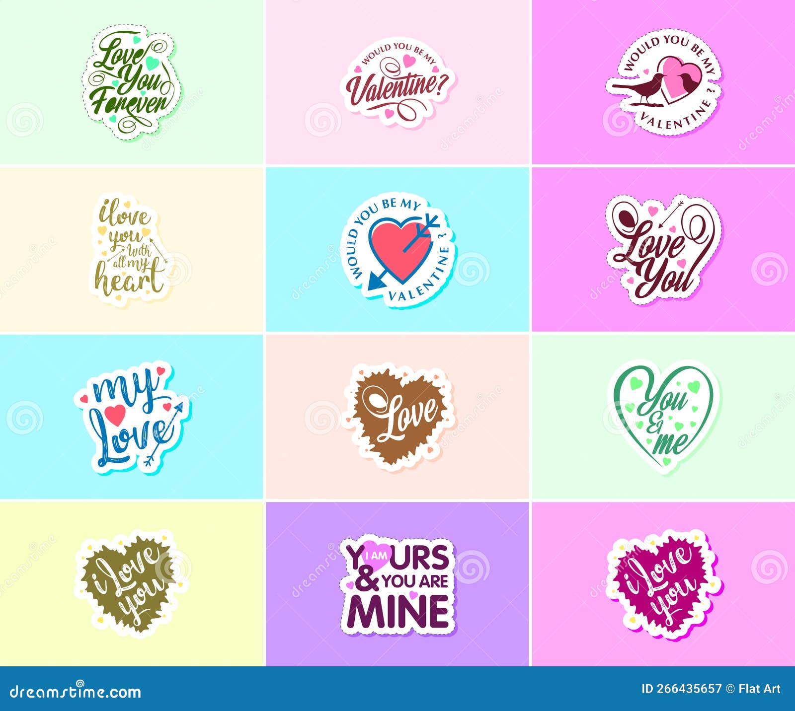 Valentine S Day: a Time for Love and Beautiful Visual Stickers Stock ...