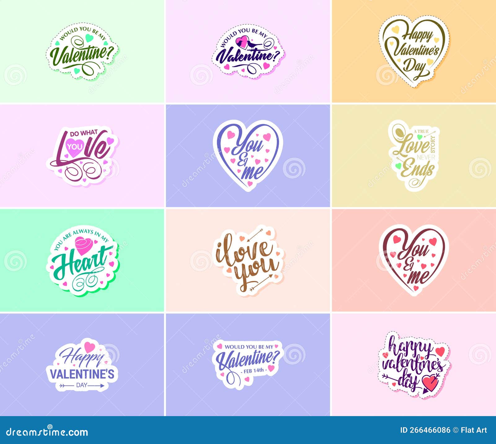 Valentine S Day: a Time for Love and Beautiful Visual Stickers Stock ...