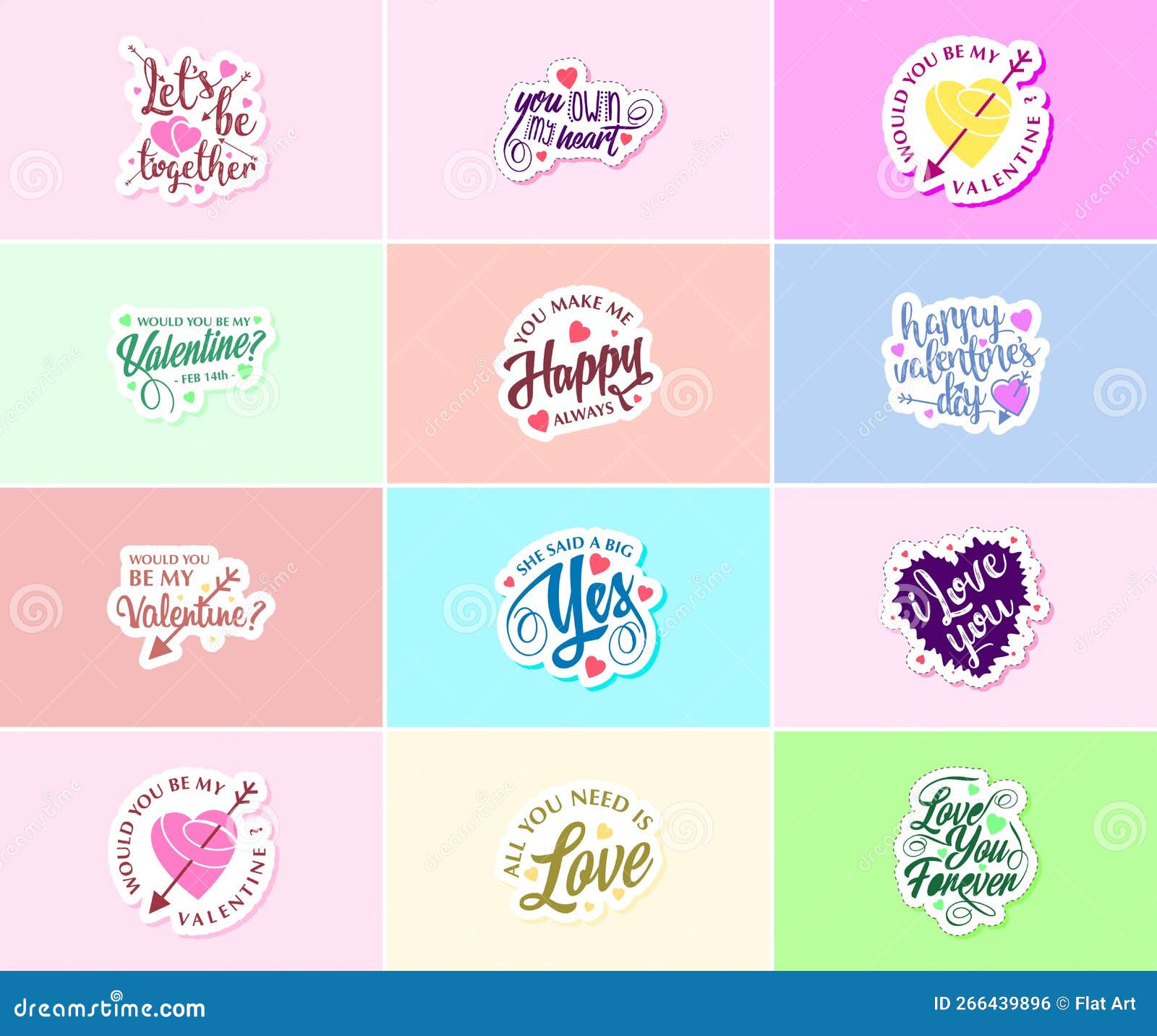 Valentine S Day: a Time for Love and Stunning Visual Stickers Stock ...