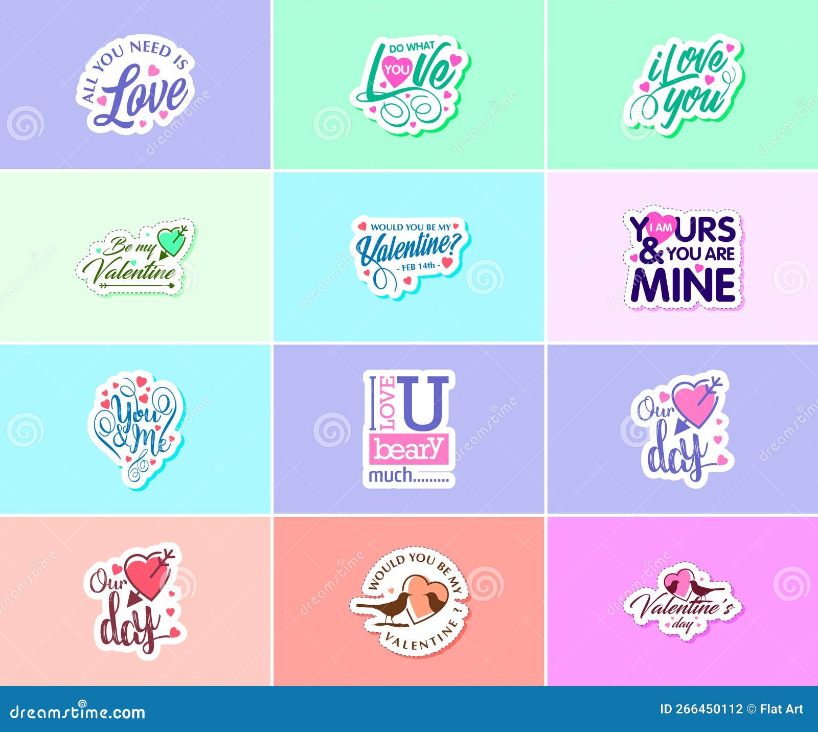 Valentine S Day: a Time for Love and Stunning Visual Stickers Stock ...