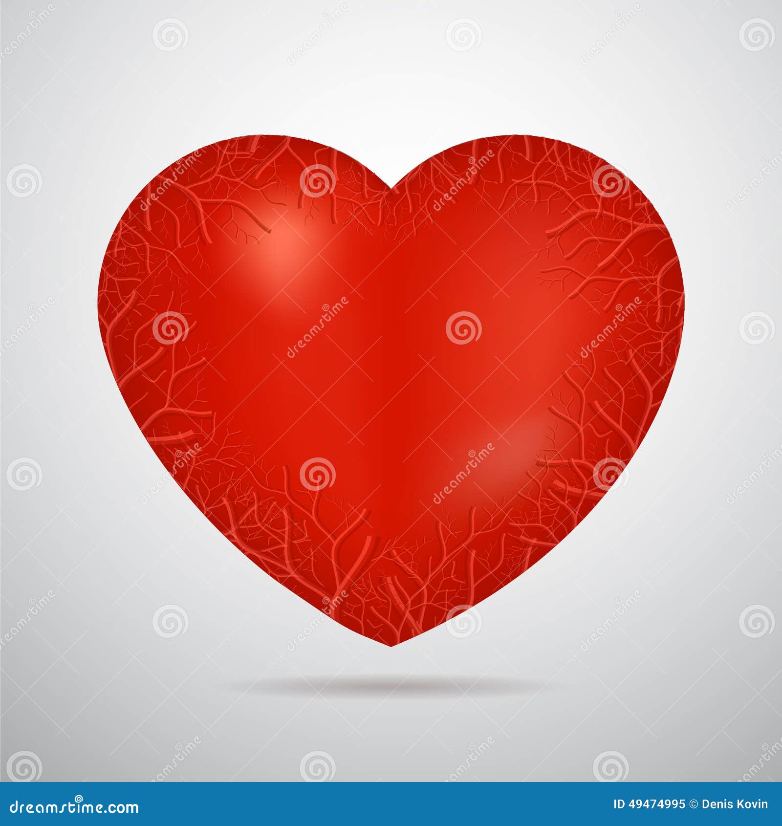 Valentine`s Day Unusual Heart with Vascular Stock Illustration ...