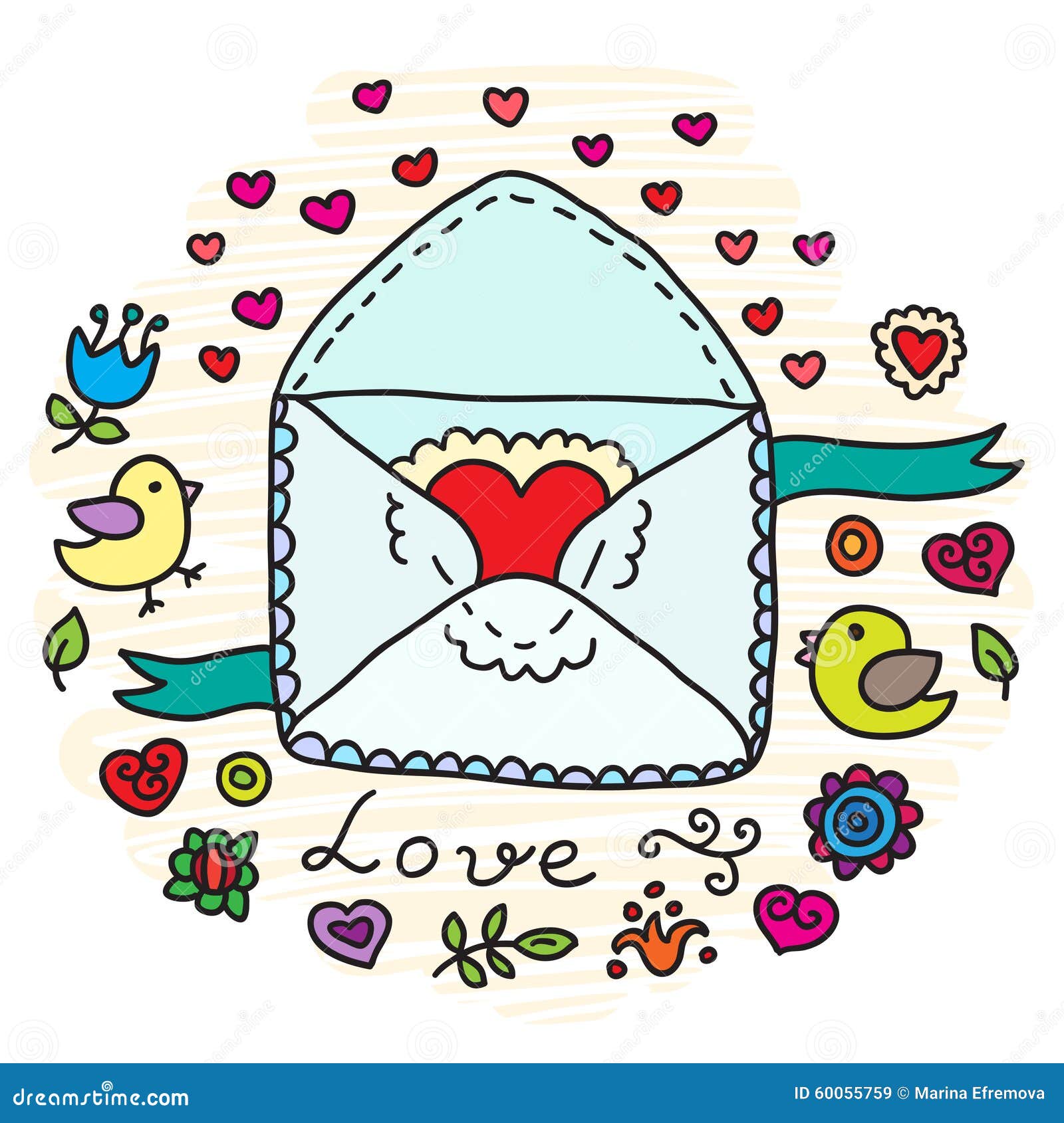 Valentine S Day Vector Envelope Stock Vector - Illustration of event ...