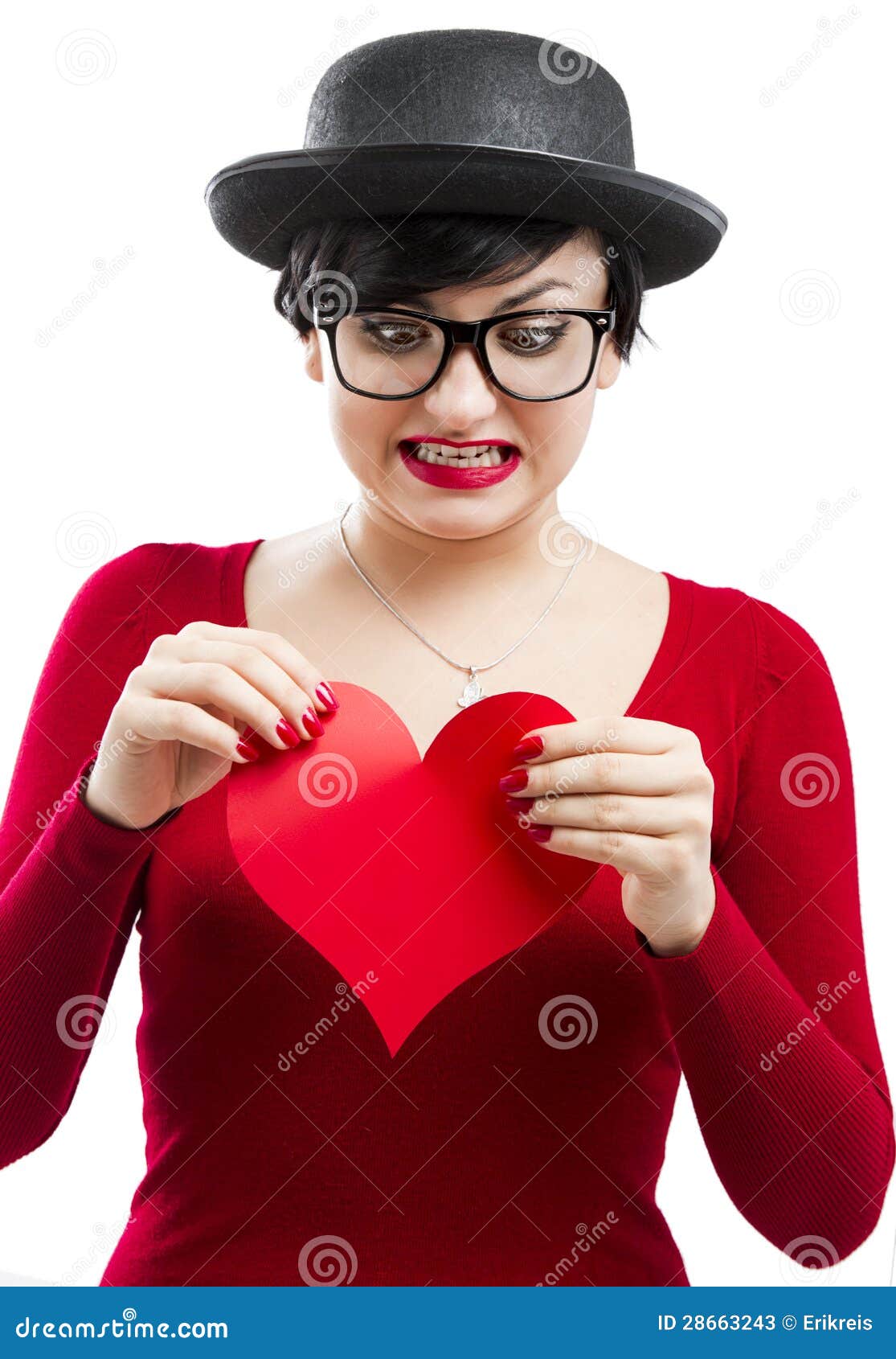 Girl Ripping Paper Stock Photography | CartoonDealer.com #7856240