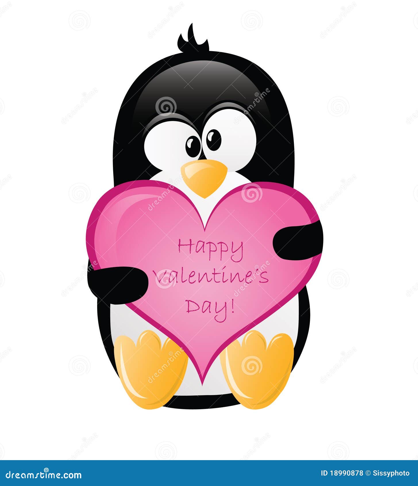 Valentine S Greeting Penguin Stock Illustration - Illustration of ...