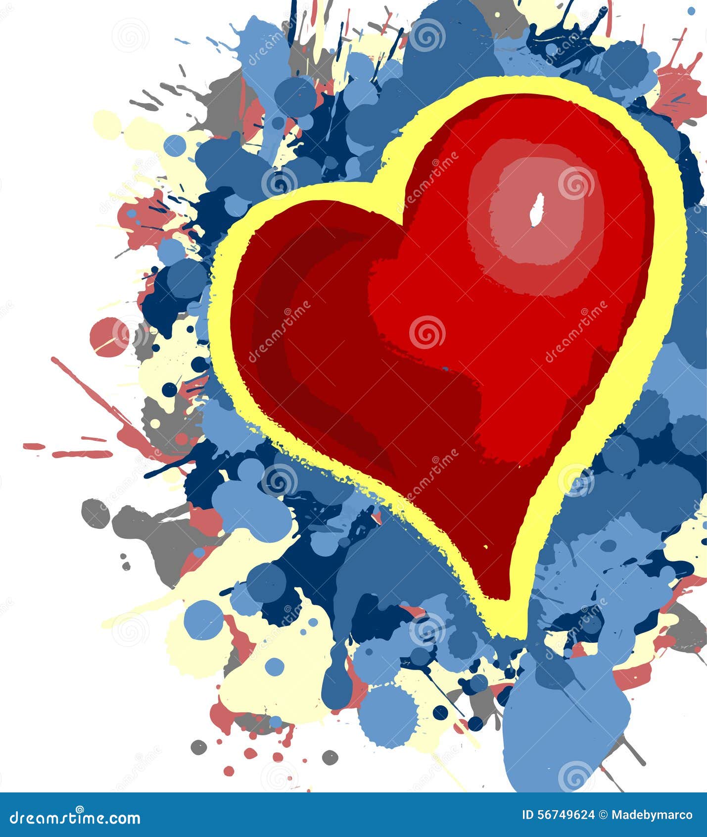 Valentine S Heart with Exploding Love Background Stock Illustration ...